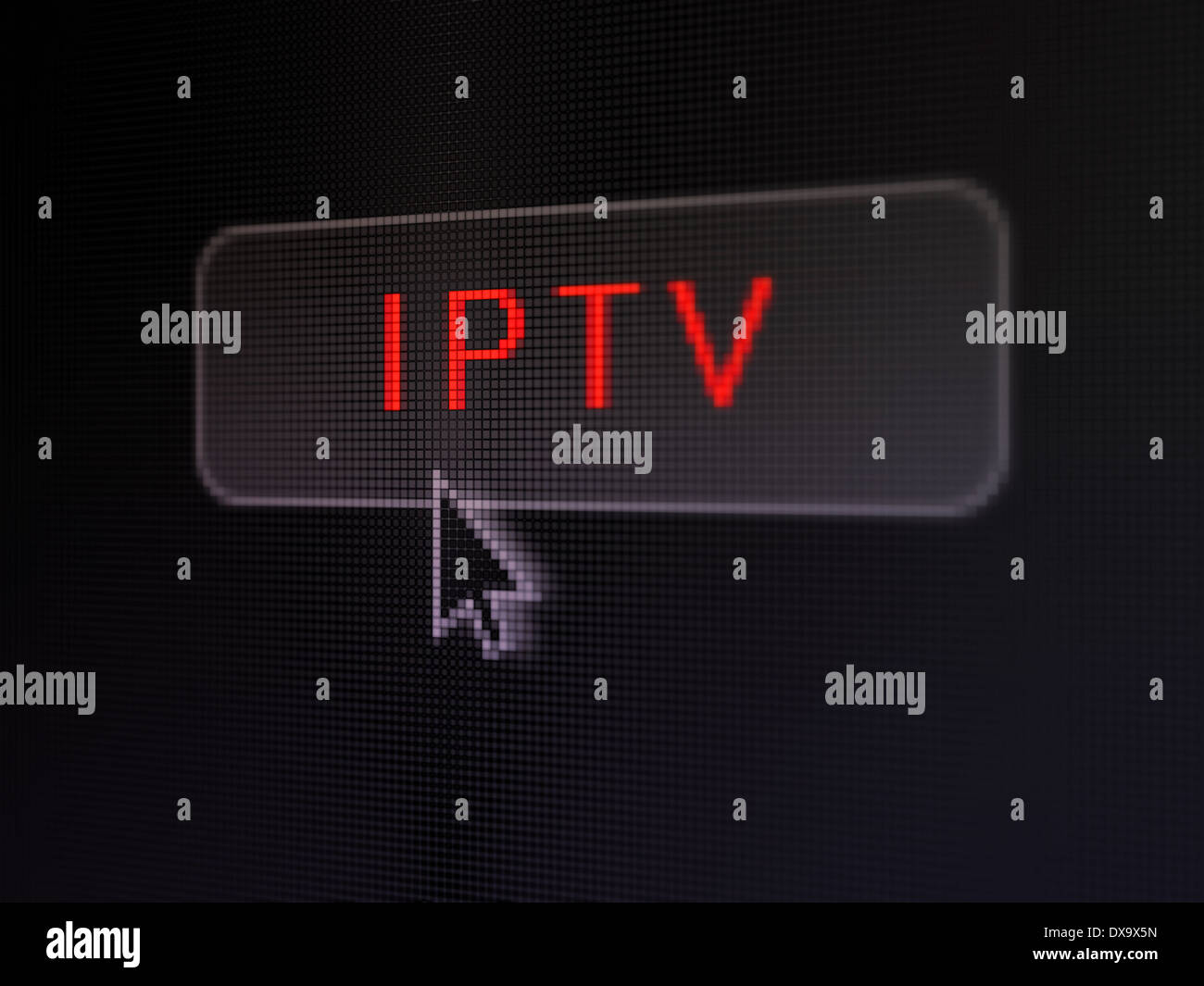 Web development concept: IPTV on digital button background Stock Photo ...