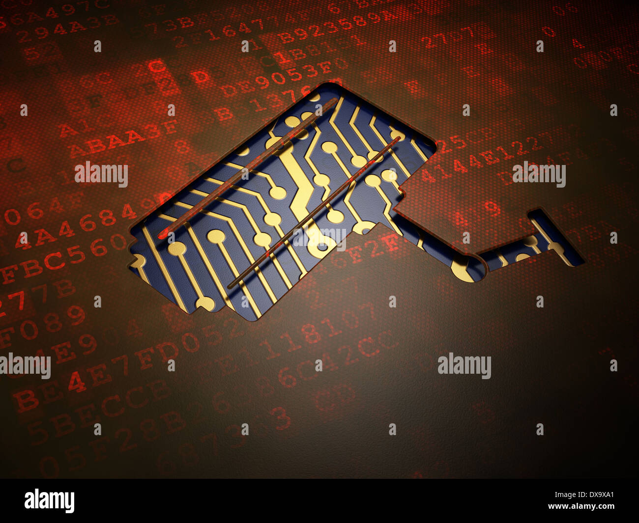 Privacy concept: Cctv Camera on digital screen background Stock Photo ...