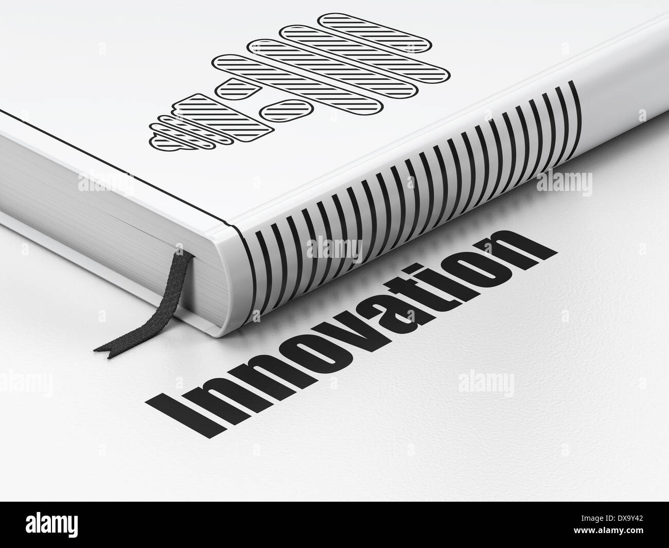 Business concept: book Energy Saving Lamp, Innovation on white ...