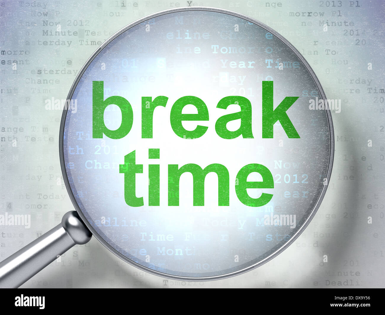 Timeline concept: Break Time with optical glass Stock Photo - Alamy