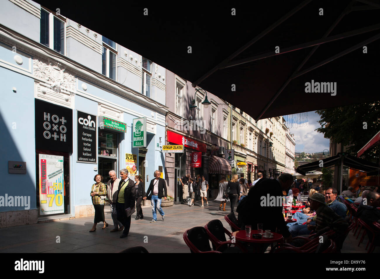 ferhadija street, bascarsija, sarajevo, bosnia and herzegovina, europe ...