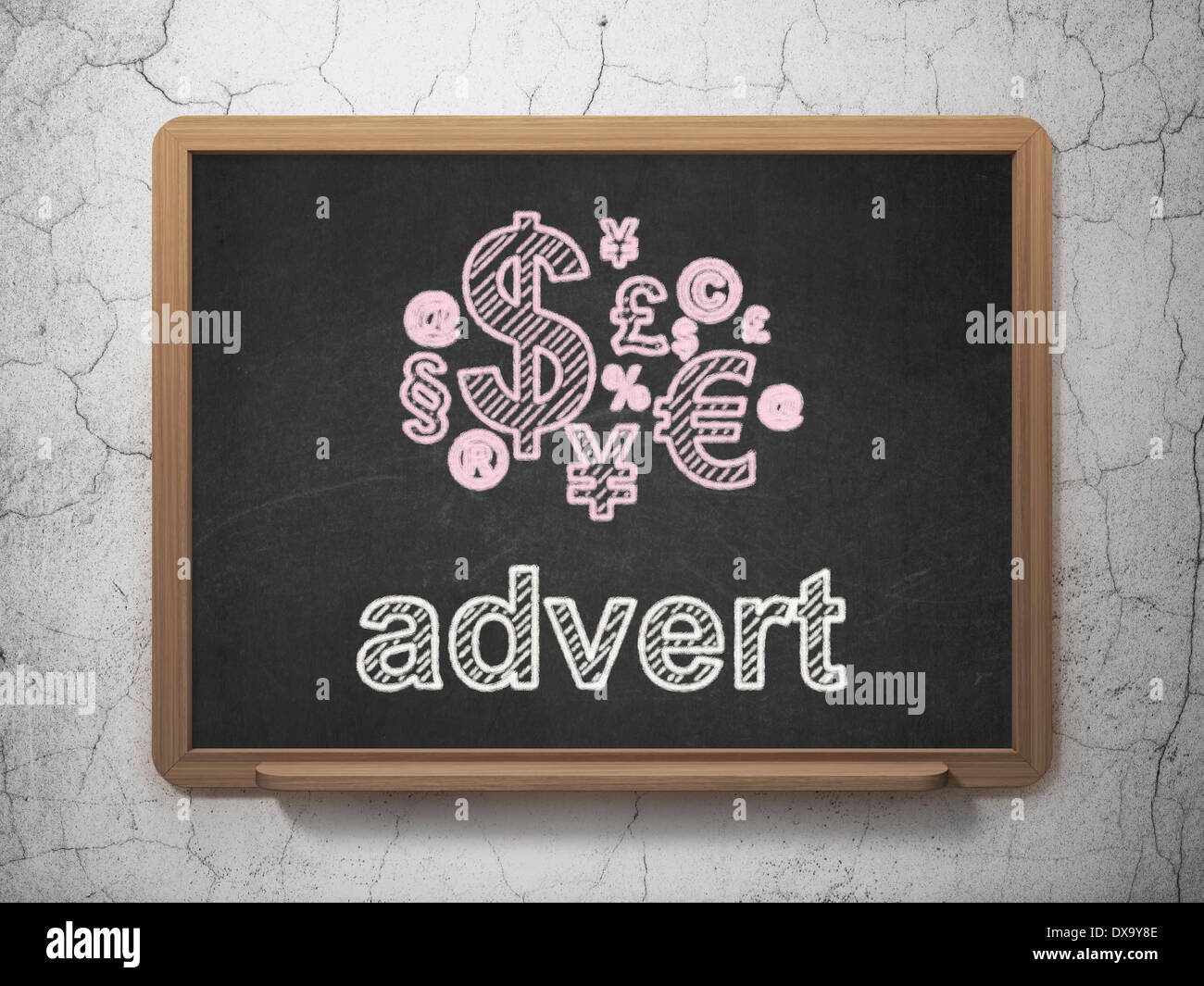 Marketing concept: Finance Symbol and Advert on chalkboard background ...