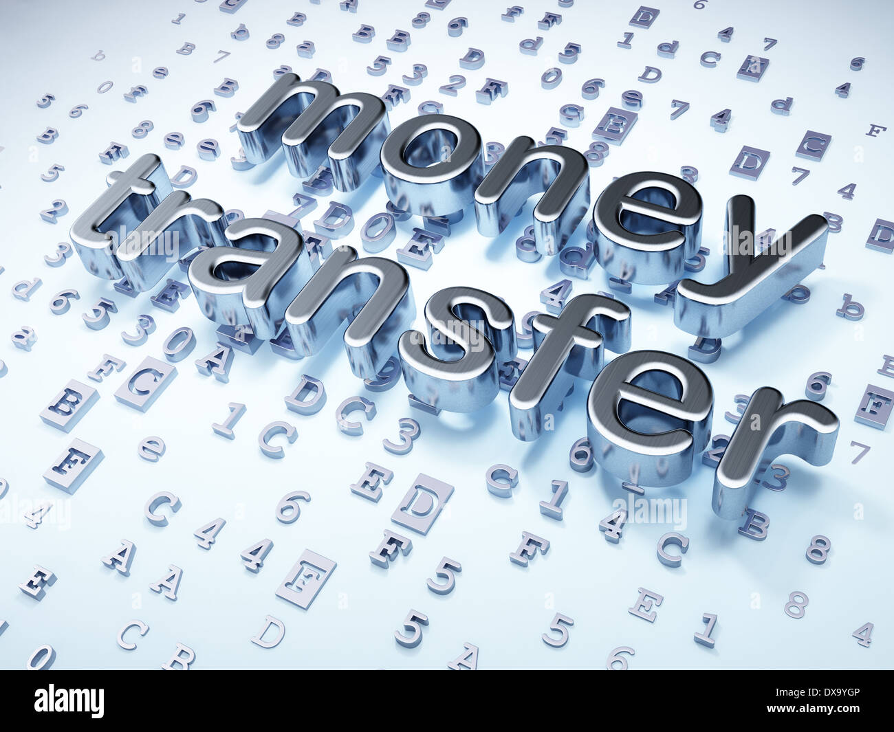 Business concept: Silver Money Transfer on digital background Stock ...