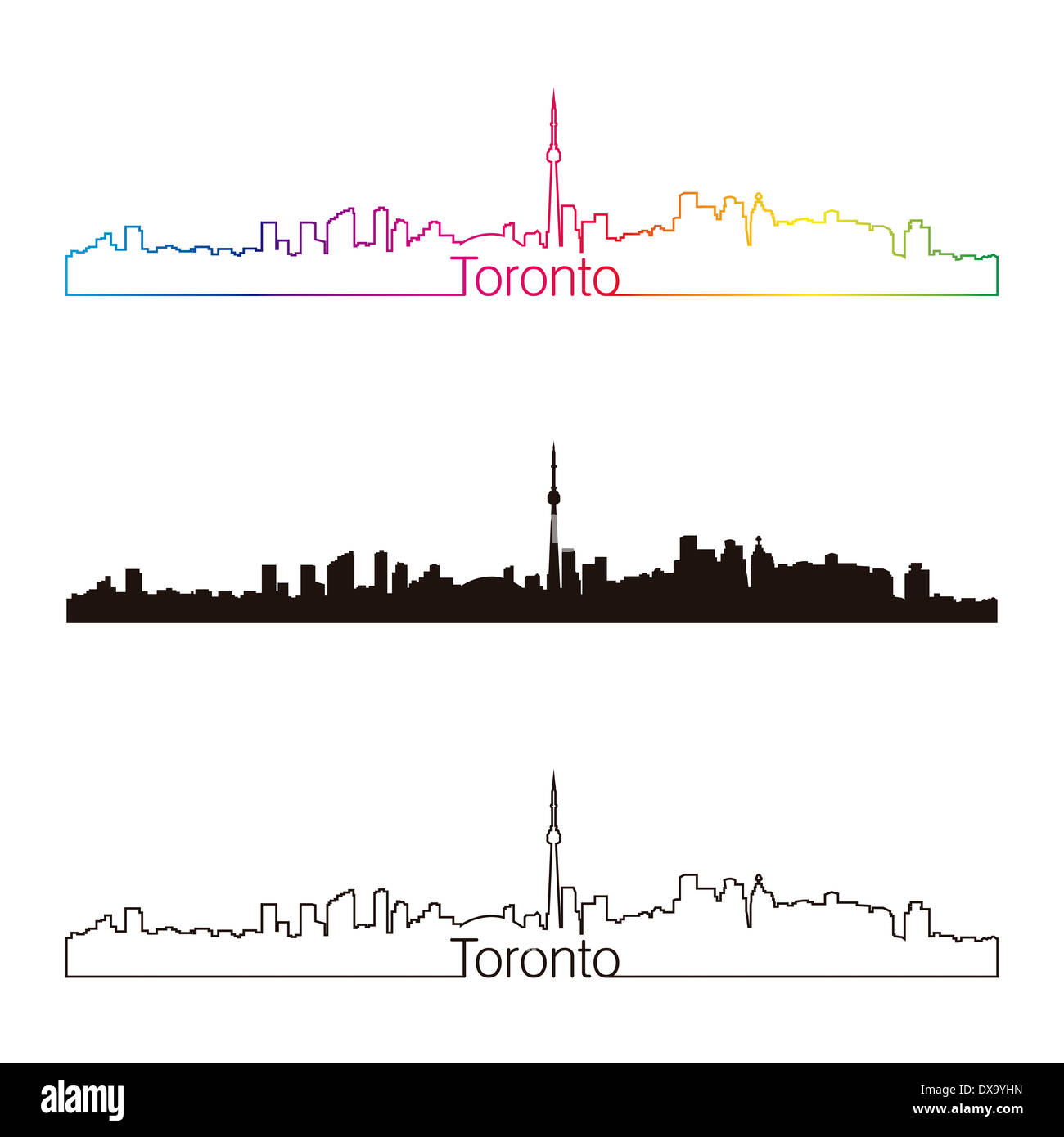 Toronto skyline linear style Stock Photo - Alamy