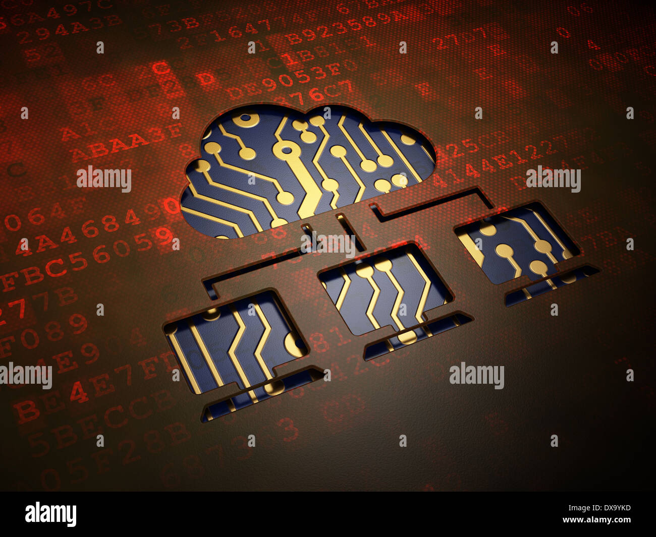 Cloud networking concept: Cloud Network on digital screen background ...