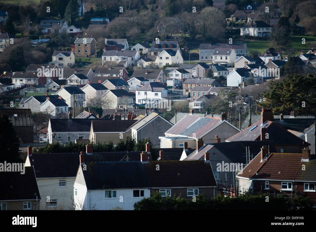 Houses and homes in Pontiets village, Carmarthenshire, Wales UK Stock ...