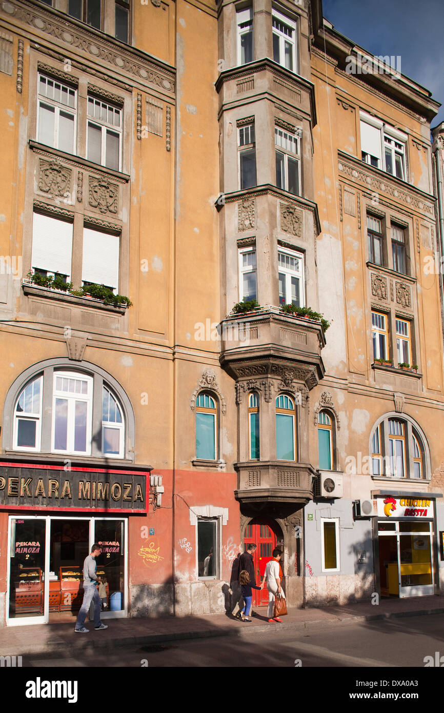 buildings in kosevo street, sarajevo, bosnia and herzegovina, europe ...