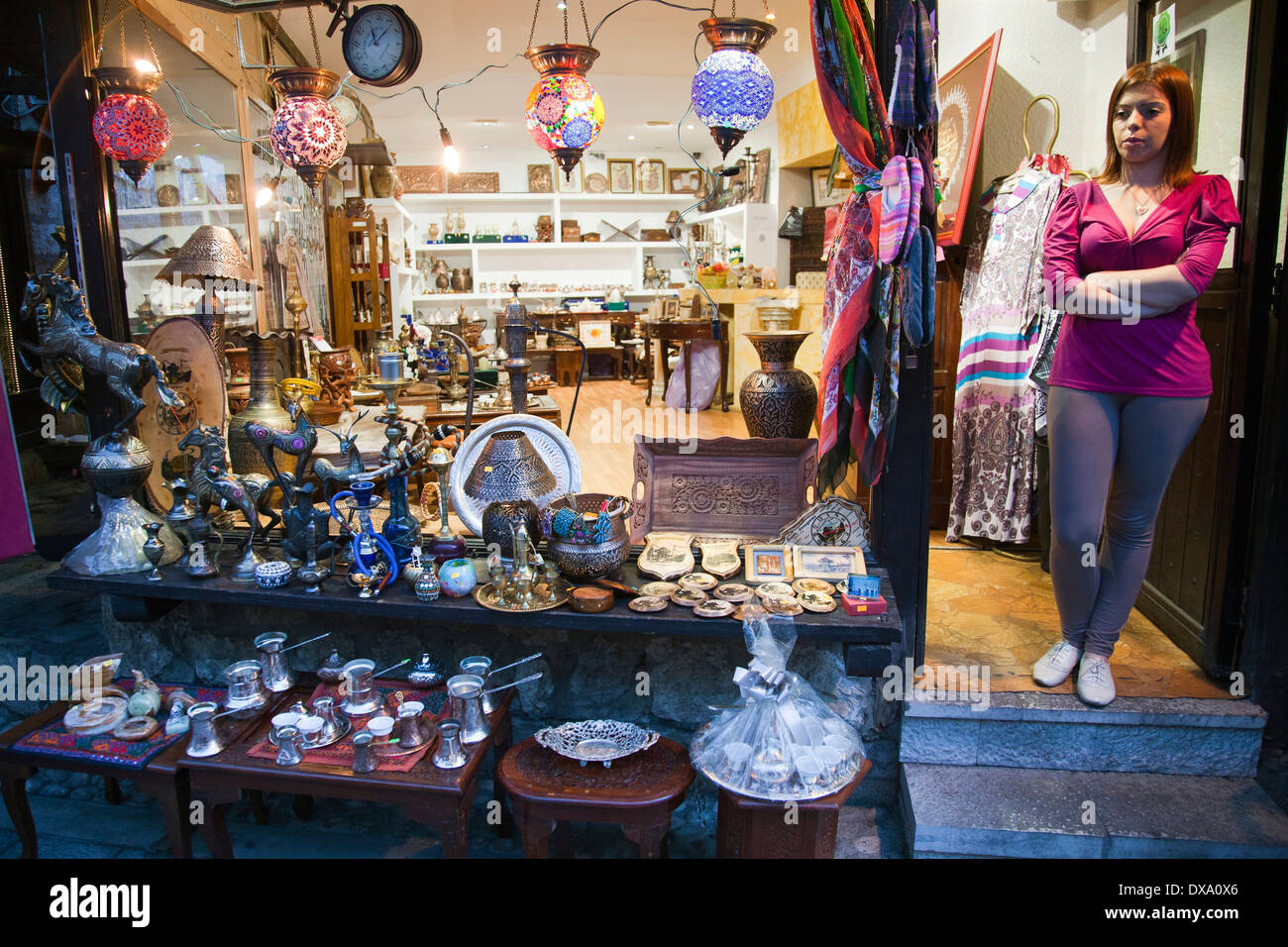 handicraft shop, ferhadija street, bascarsija, sarajevo, bosnia and ...