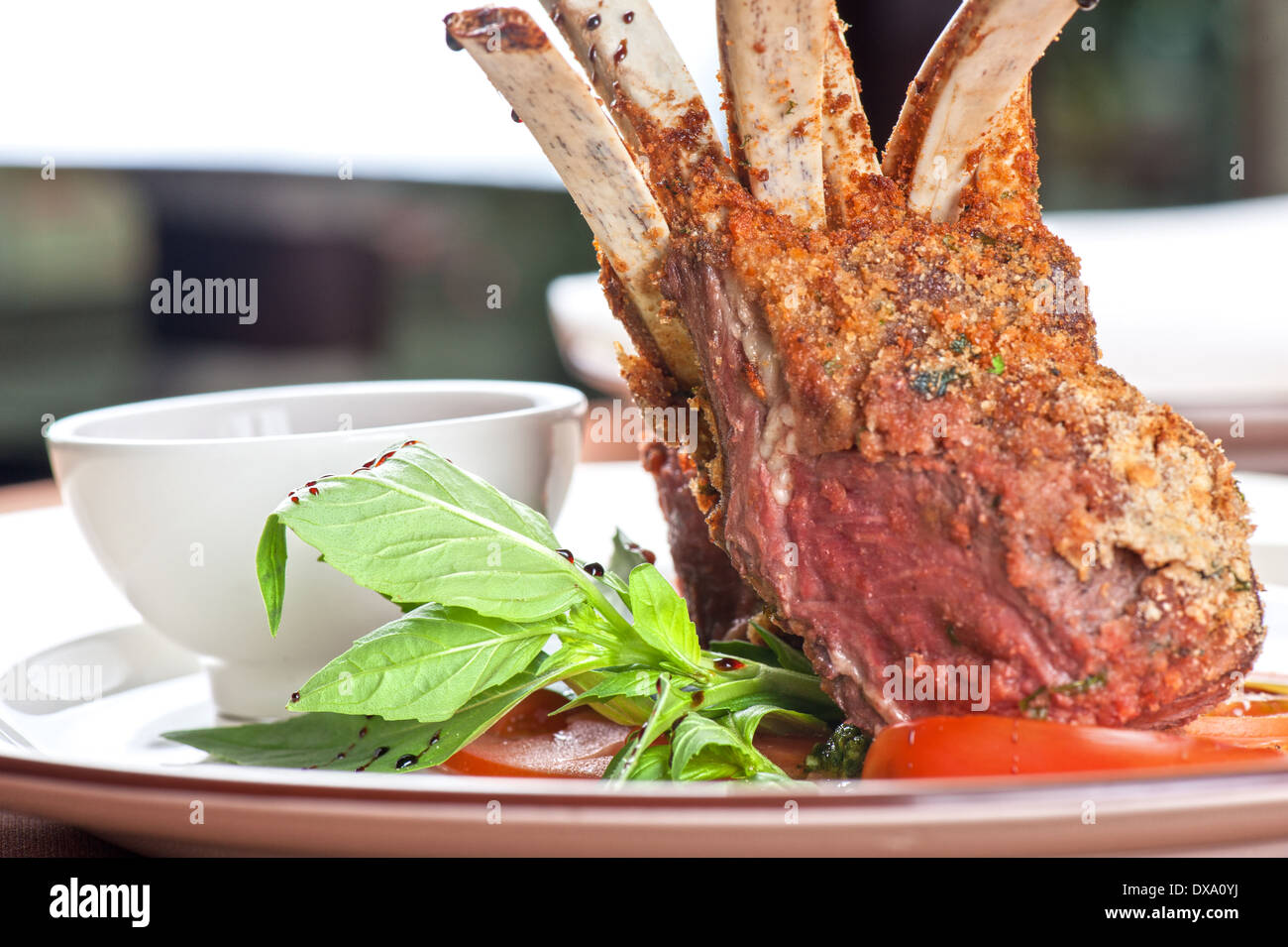 roasted lamb rib Stock Photo - Alamy