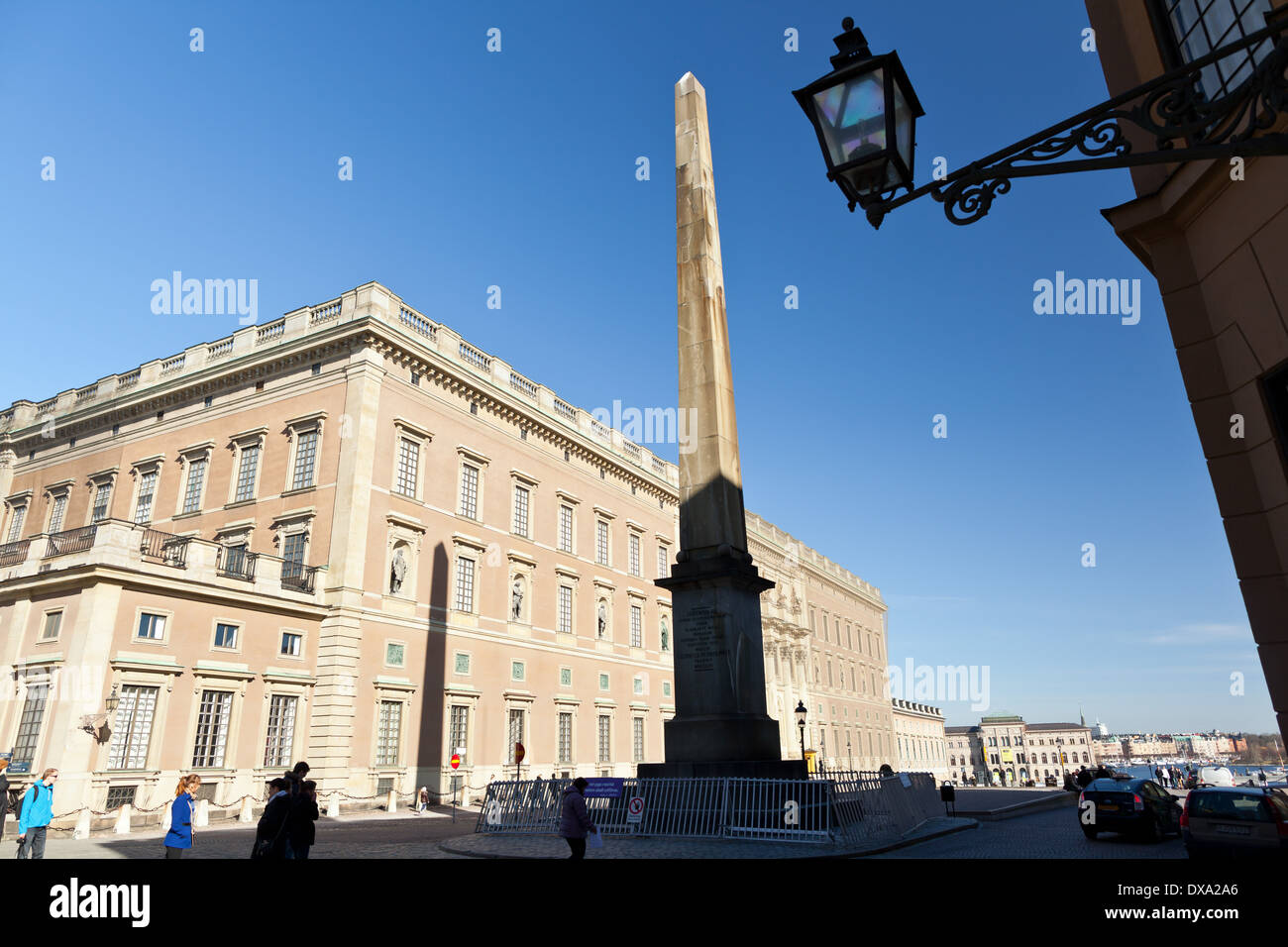 Stockholm, Sweden - Obelisk at Slottsbacken at the Kungliga Slottet ...