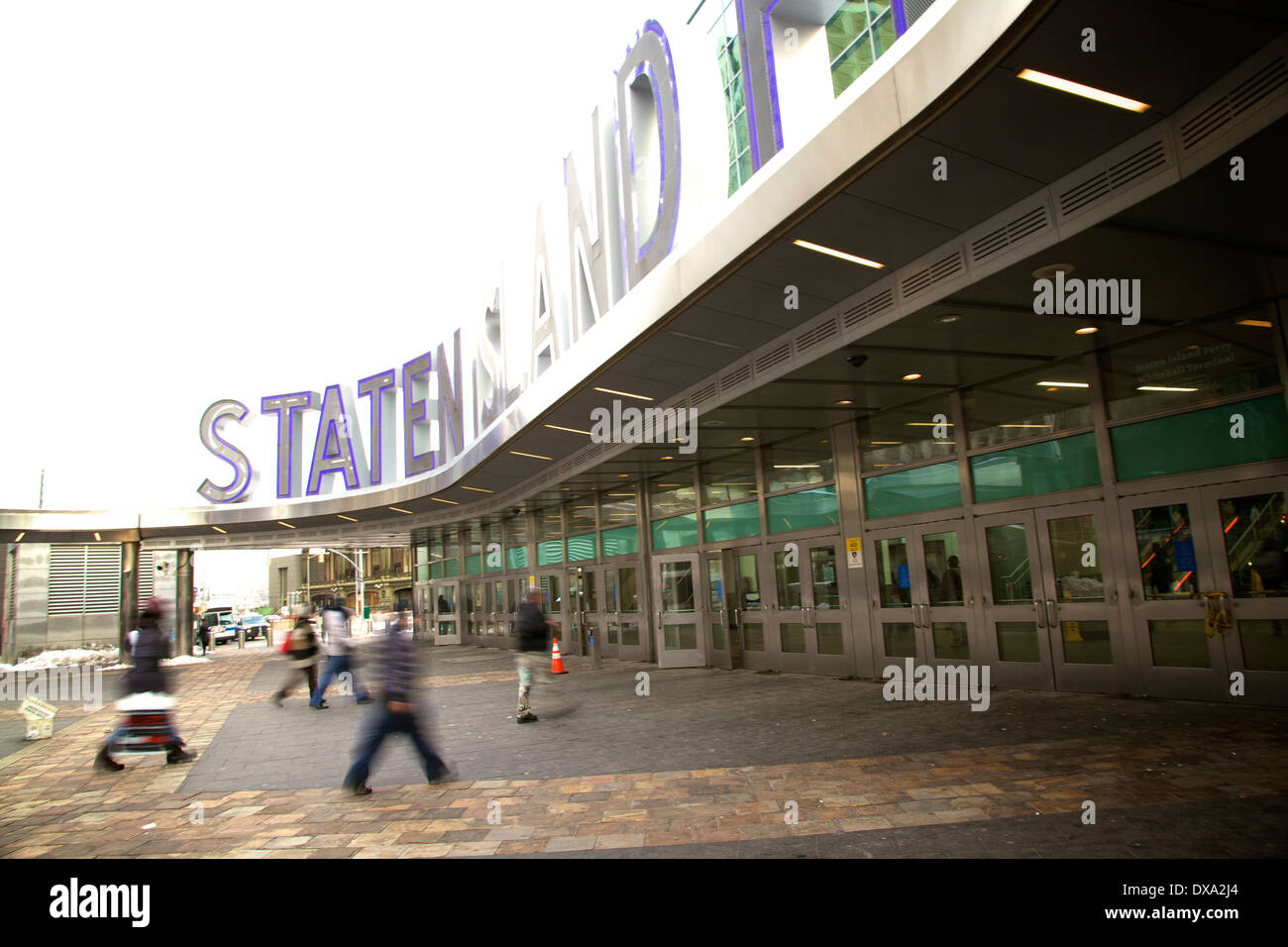 Famous Staten Island Ferry entrance sign Stock Photo - Alamy