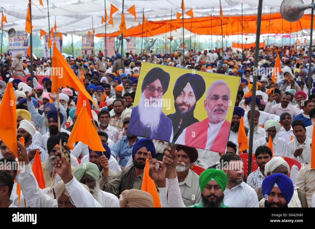 Amritsar, India. 21st Mar, 2014. Amritsar Supporters of Shiromani Akali ...
