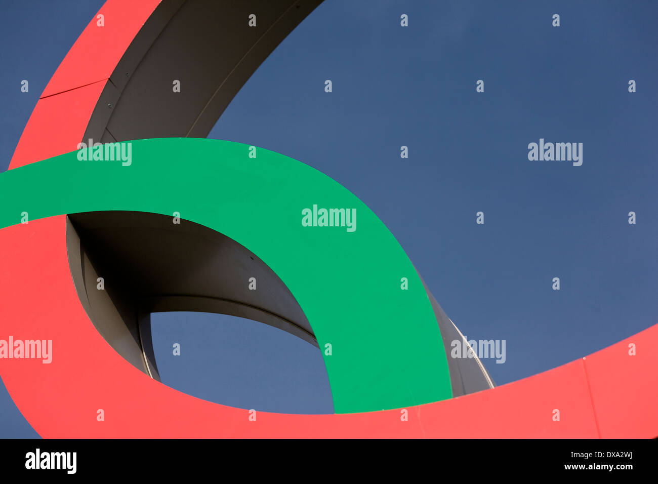 Close up detail of the Olympic Rings at Queen Elizabeth Olympic Park ...