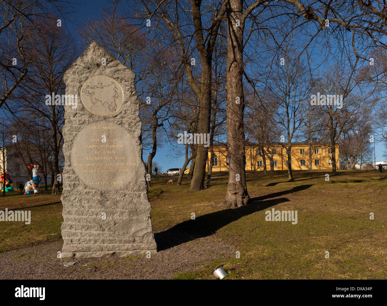 Stockholm, Sweden - Memorial stone at the Old Naval Academy ...