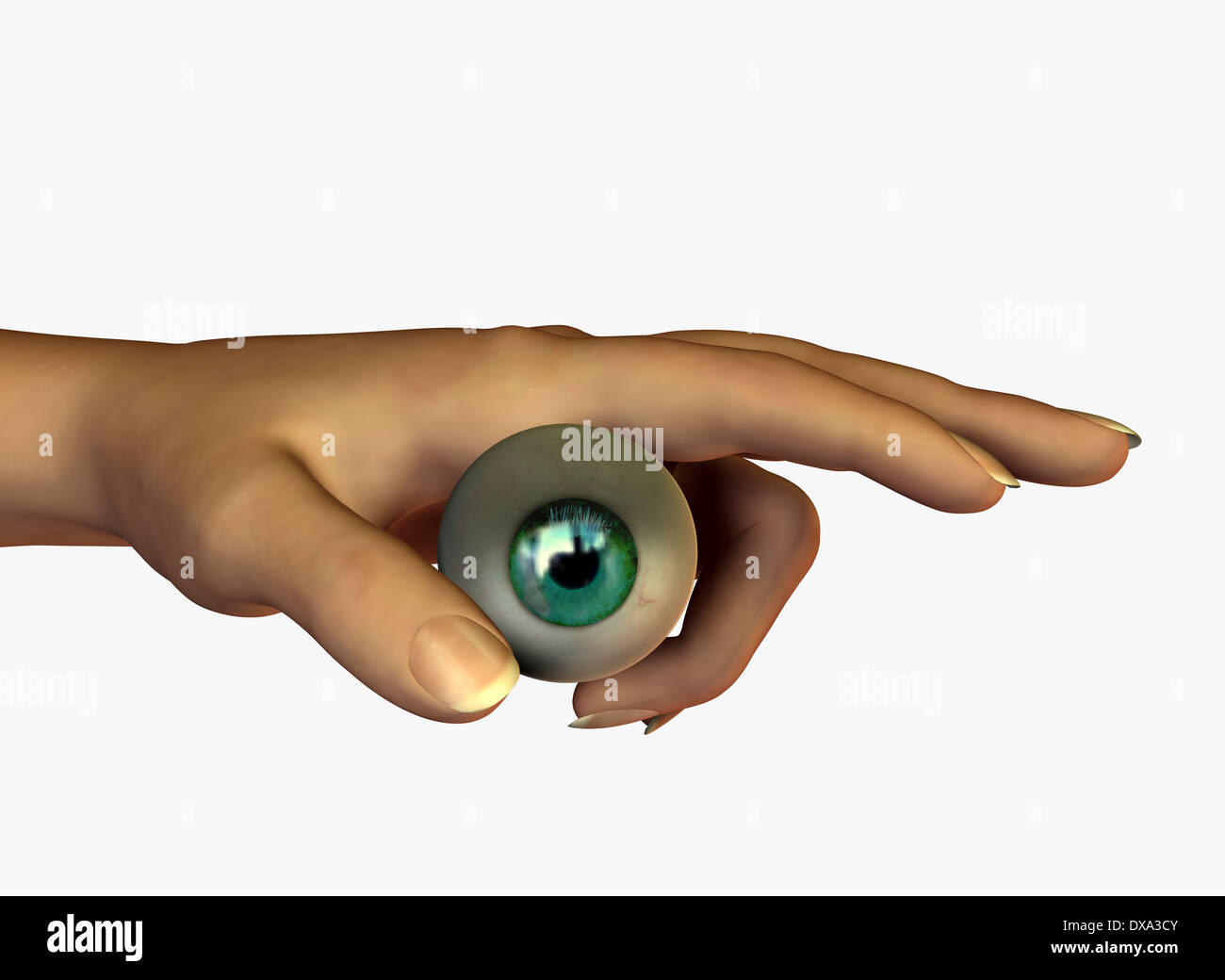 digital composition of eye and hand Stock Photo - Alamy