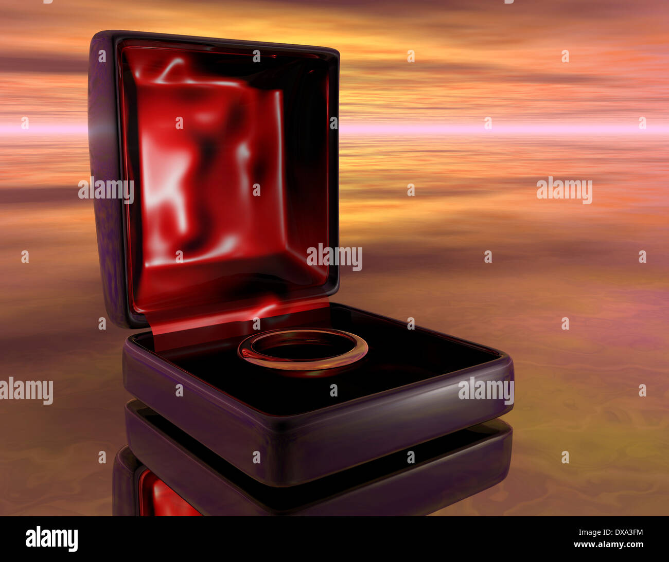 digital rendering of a golden ring Stock Photo - Alamy