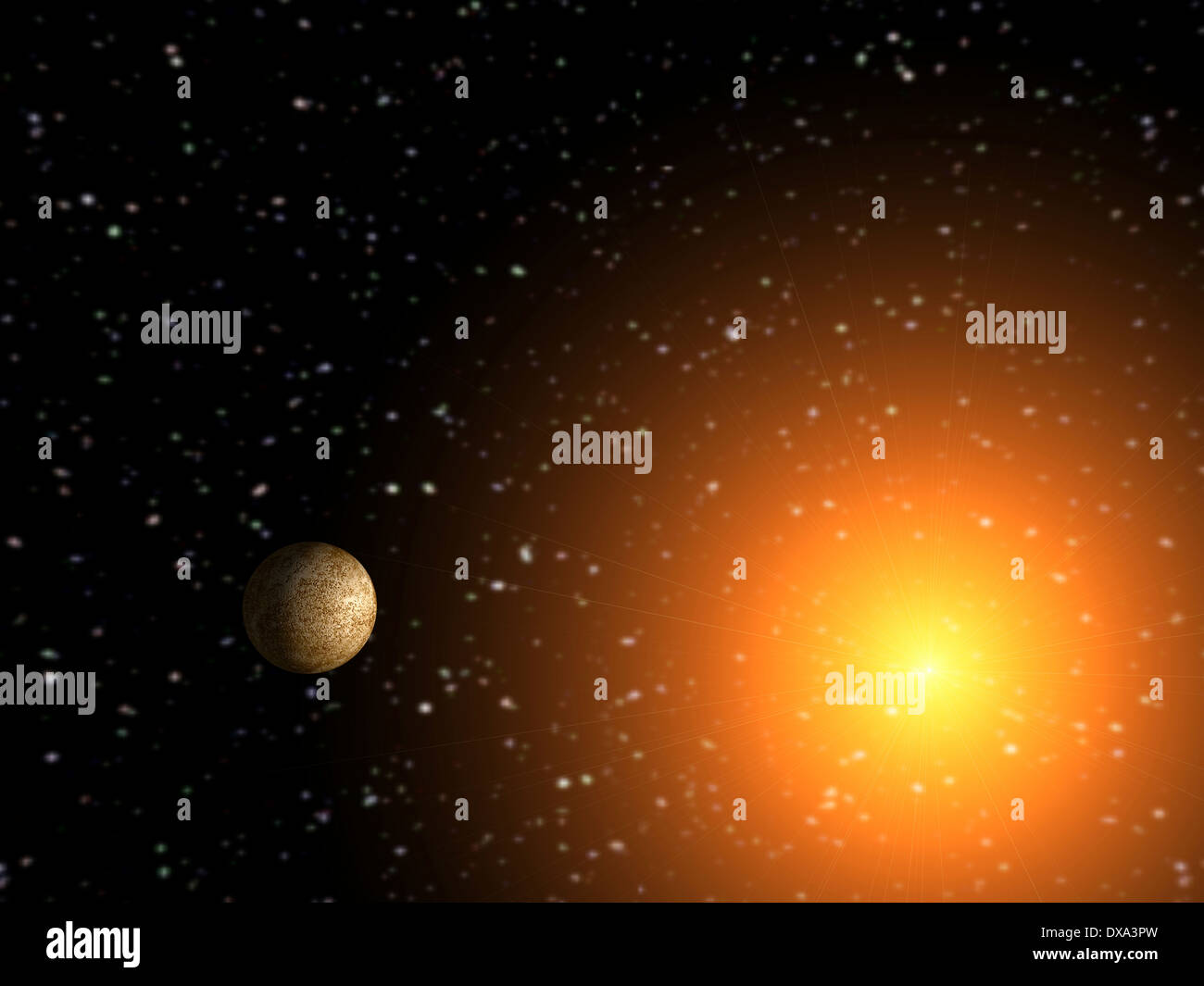 digital rendering of a solar system Stock Photo - Alamy