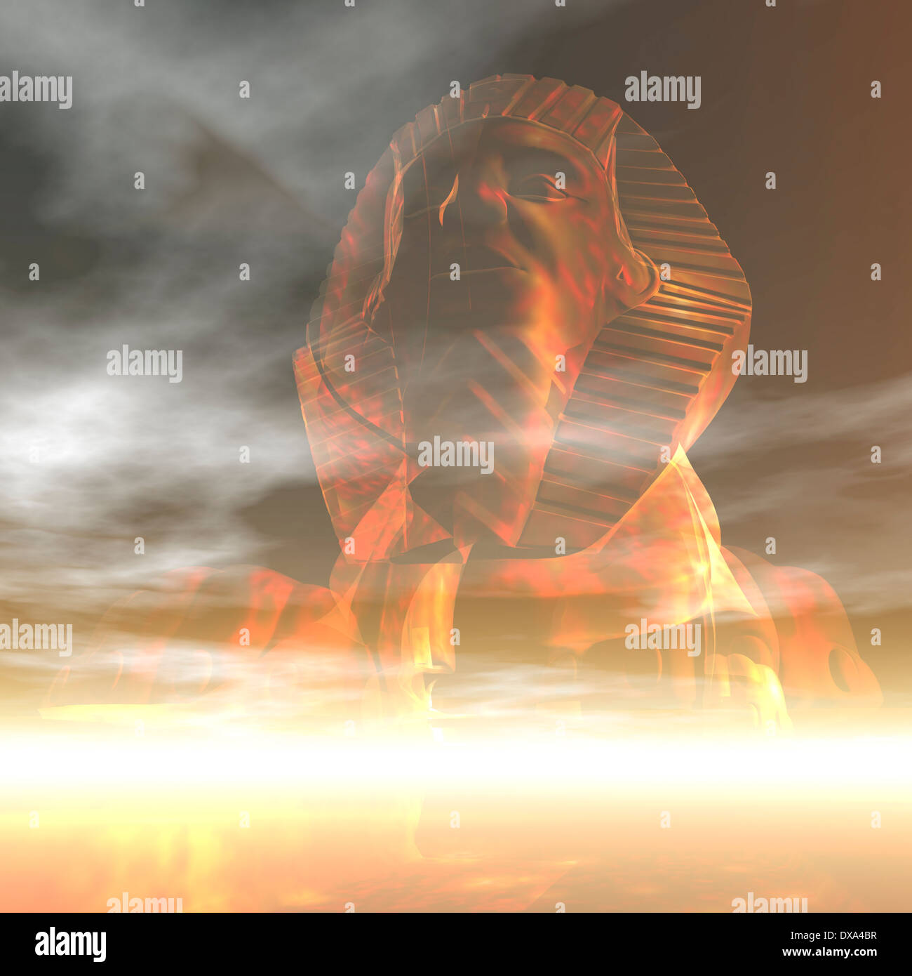 Digital visualization of a sphinx Stock Photo - Alamy