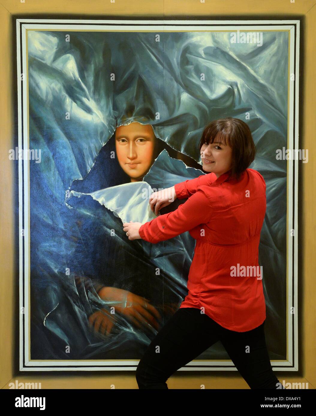 Augustusburg, Germany. 21st Mar, 2014. Visitor Sandy Scheffler poses ...