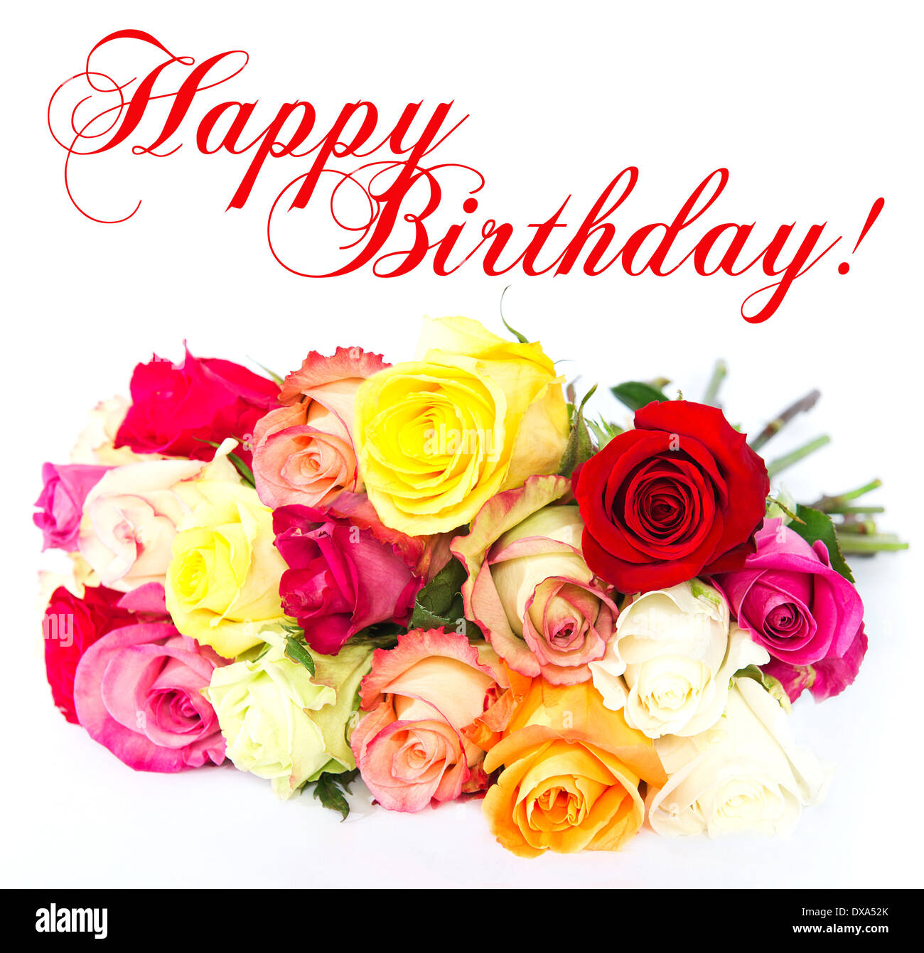 bouquet of multicolored roses Stock Photo - Alamy