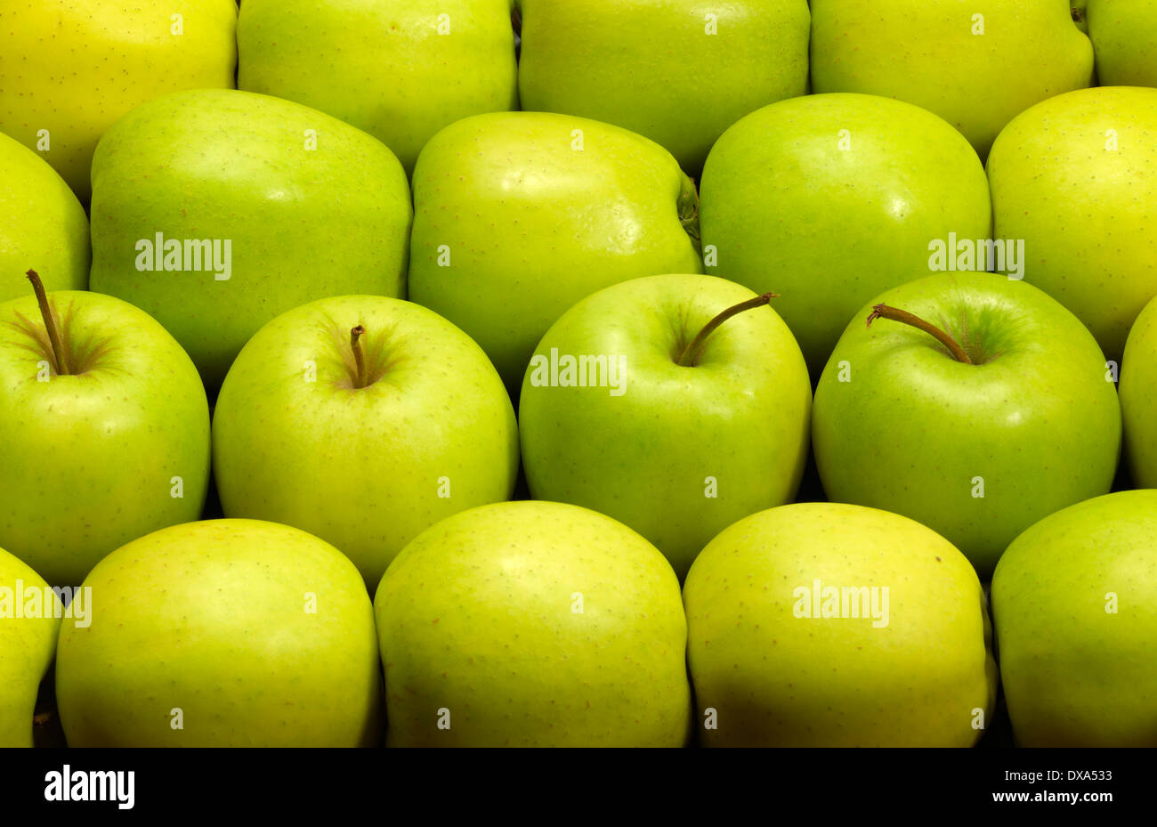 lots of green apples side by side Stock Photo - Alamy