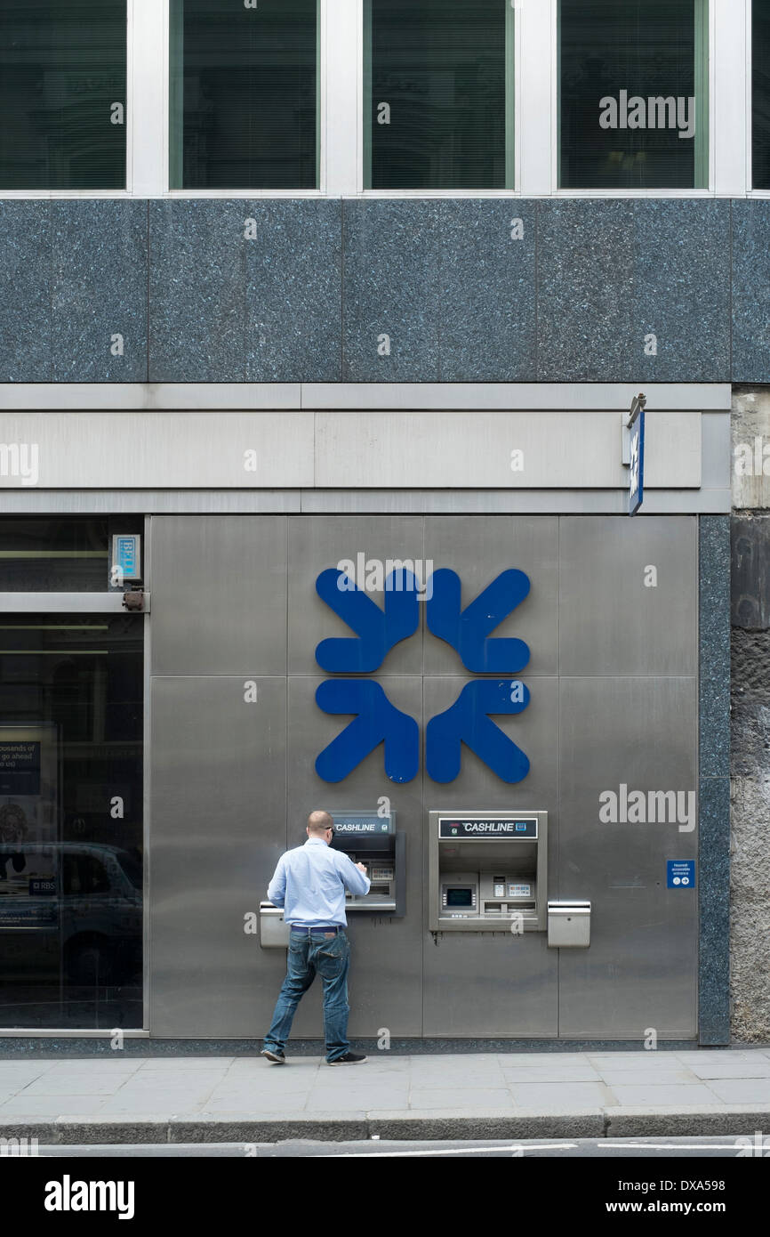ATM machine at RBS branch in the City of London Stock Photo - Alamy