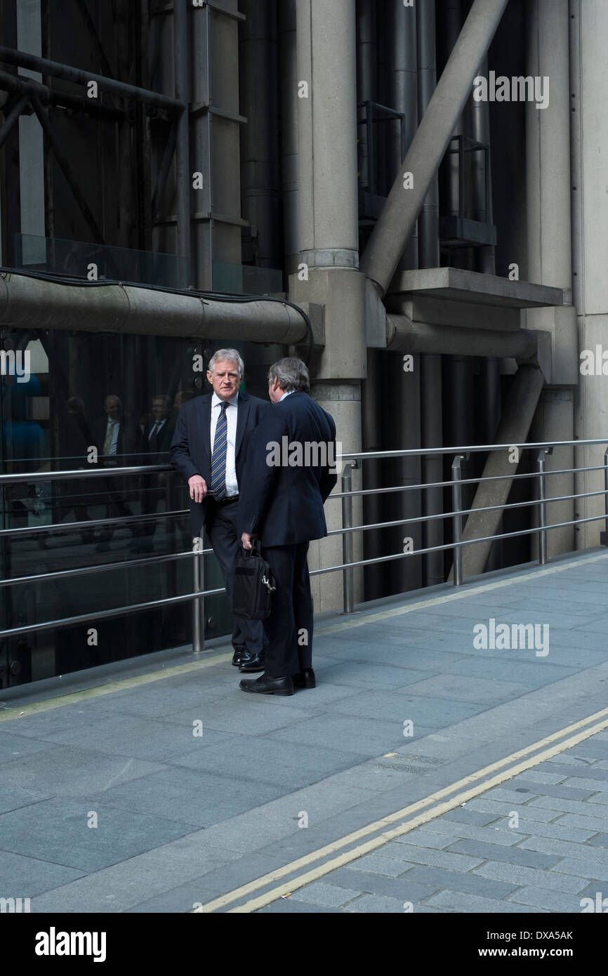 Two men outside the Lloyds Building. City of London Stock Photo - Alamy