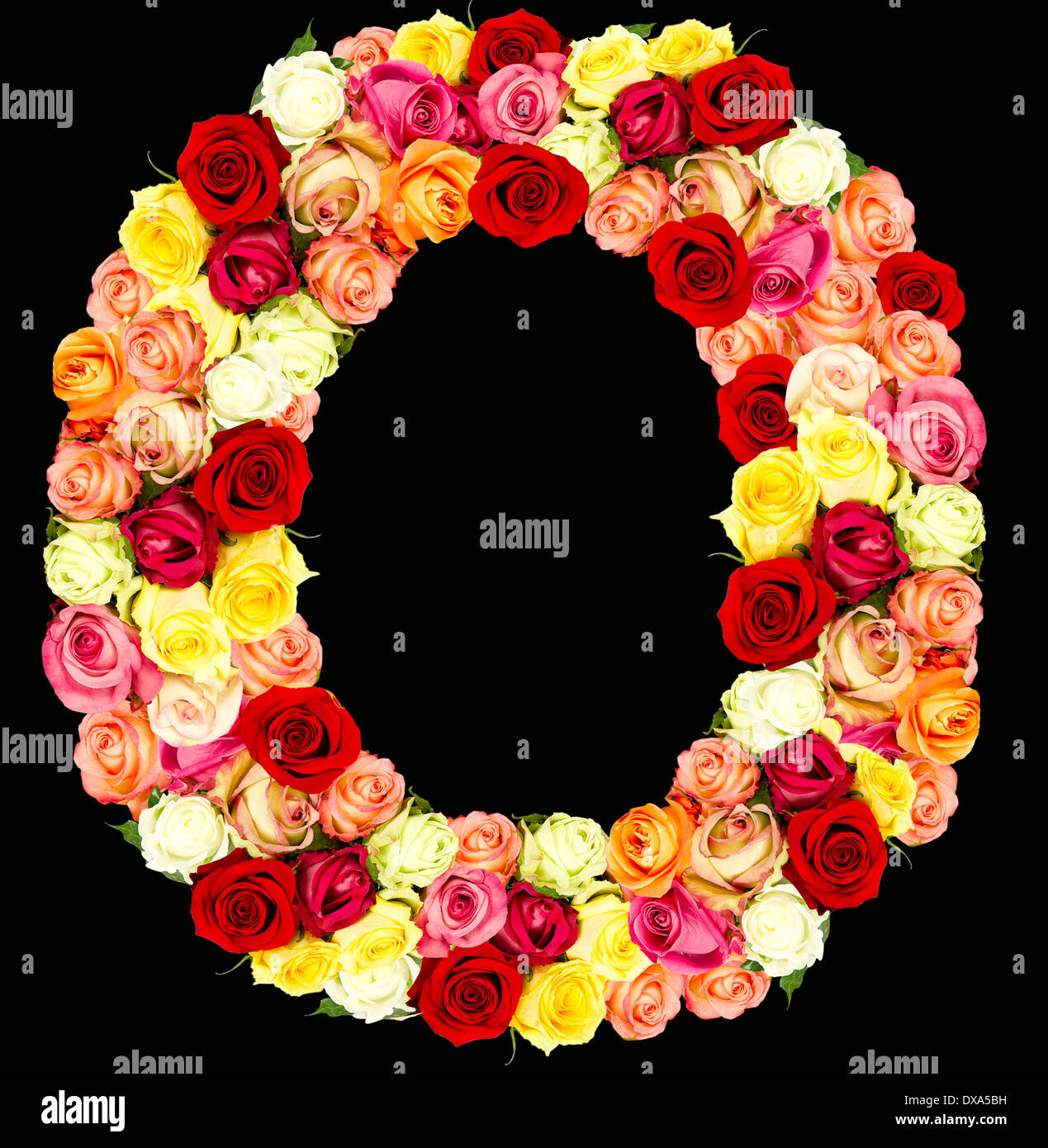 Letter o black flower alphabet hi-res stock photography and images - Alamy
