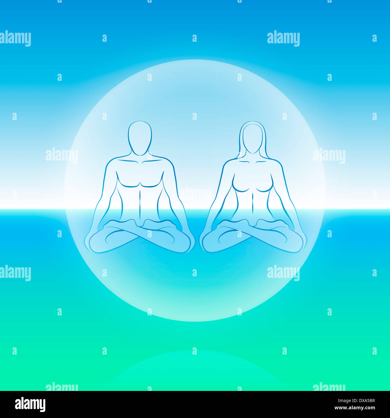 Dual Soul scenery - a male and a female soul get together in a sphere ...