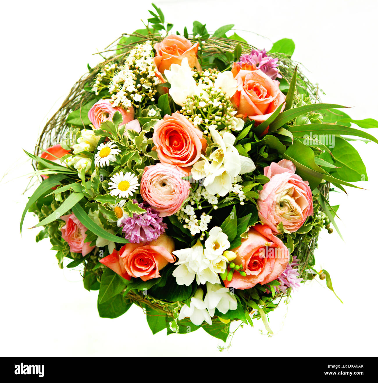 Colorful spring flowers bouquet Stock Photo - Alamy