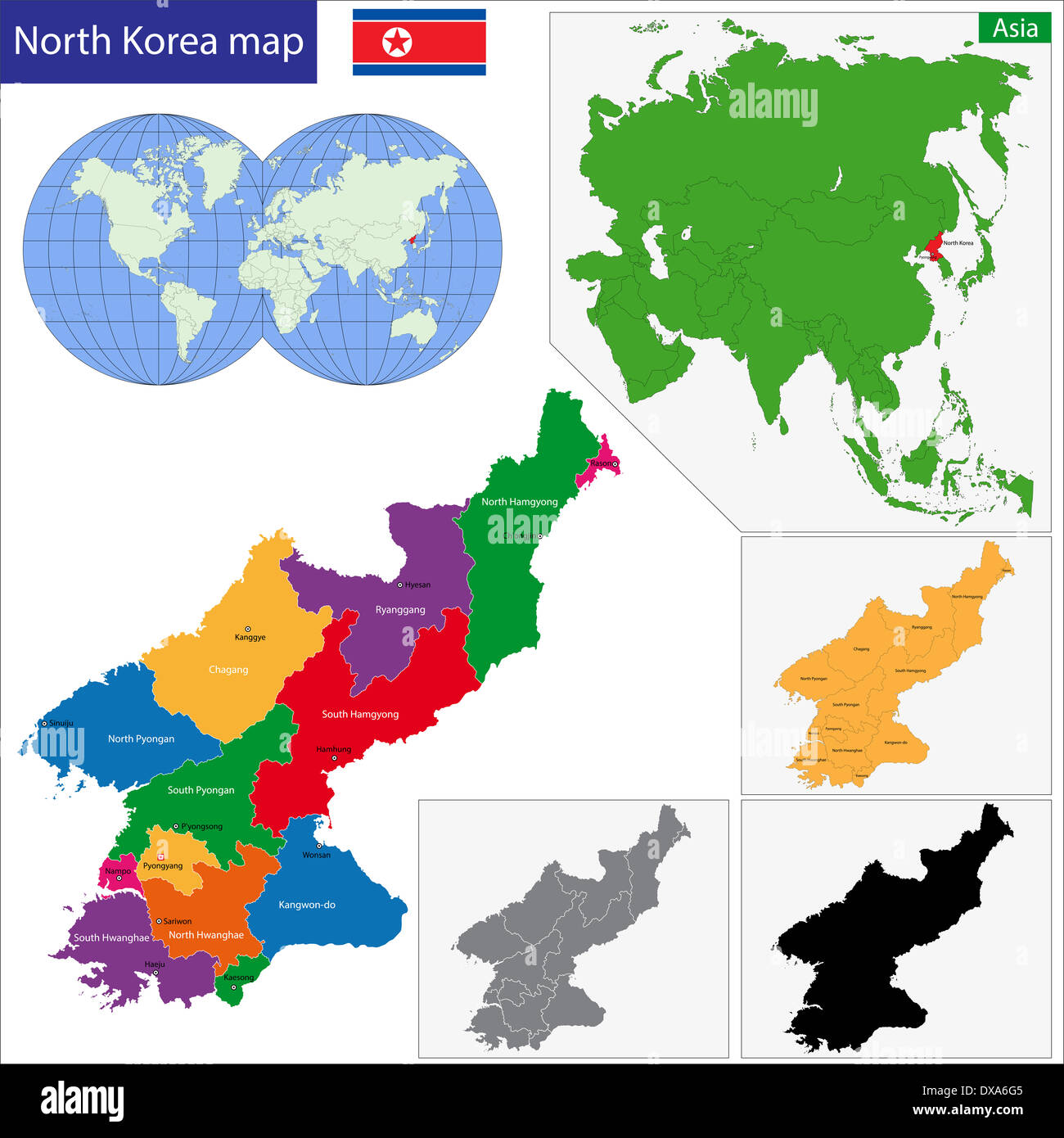 North Korea map Stock Photo - Alamy