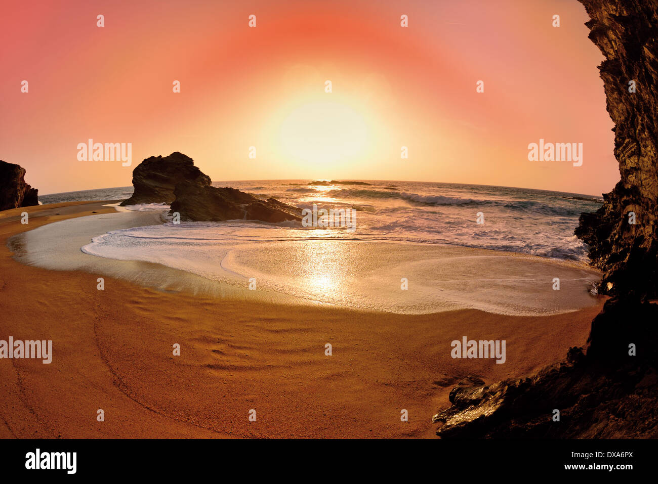 Beautiful sunset portugal beach hi-res stock photography and images - Alamy