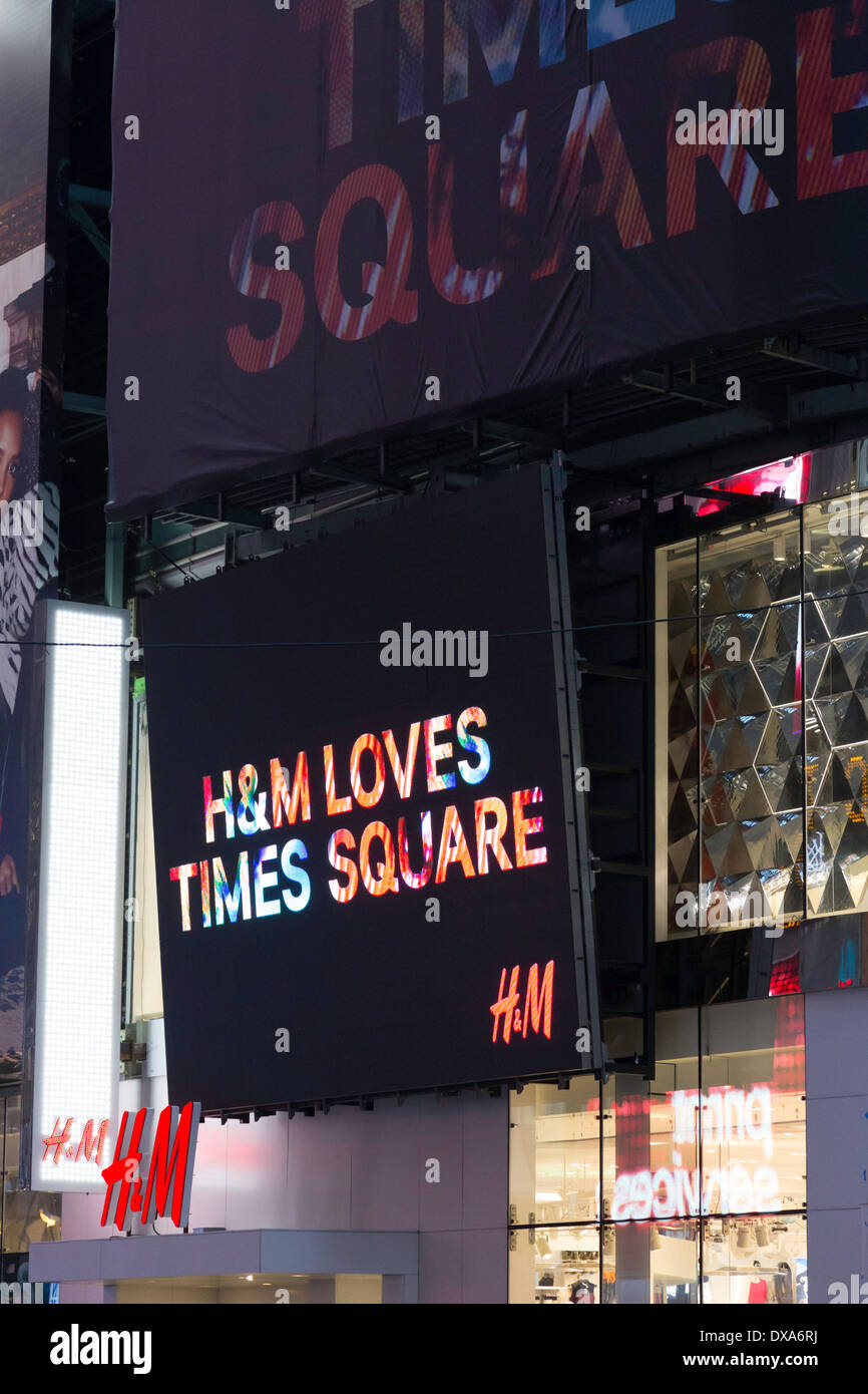 Electronic Billboards Light Up Times Square at Night, NYC Stock Photo ...