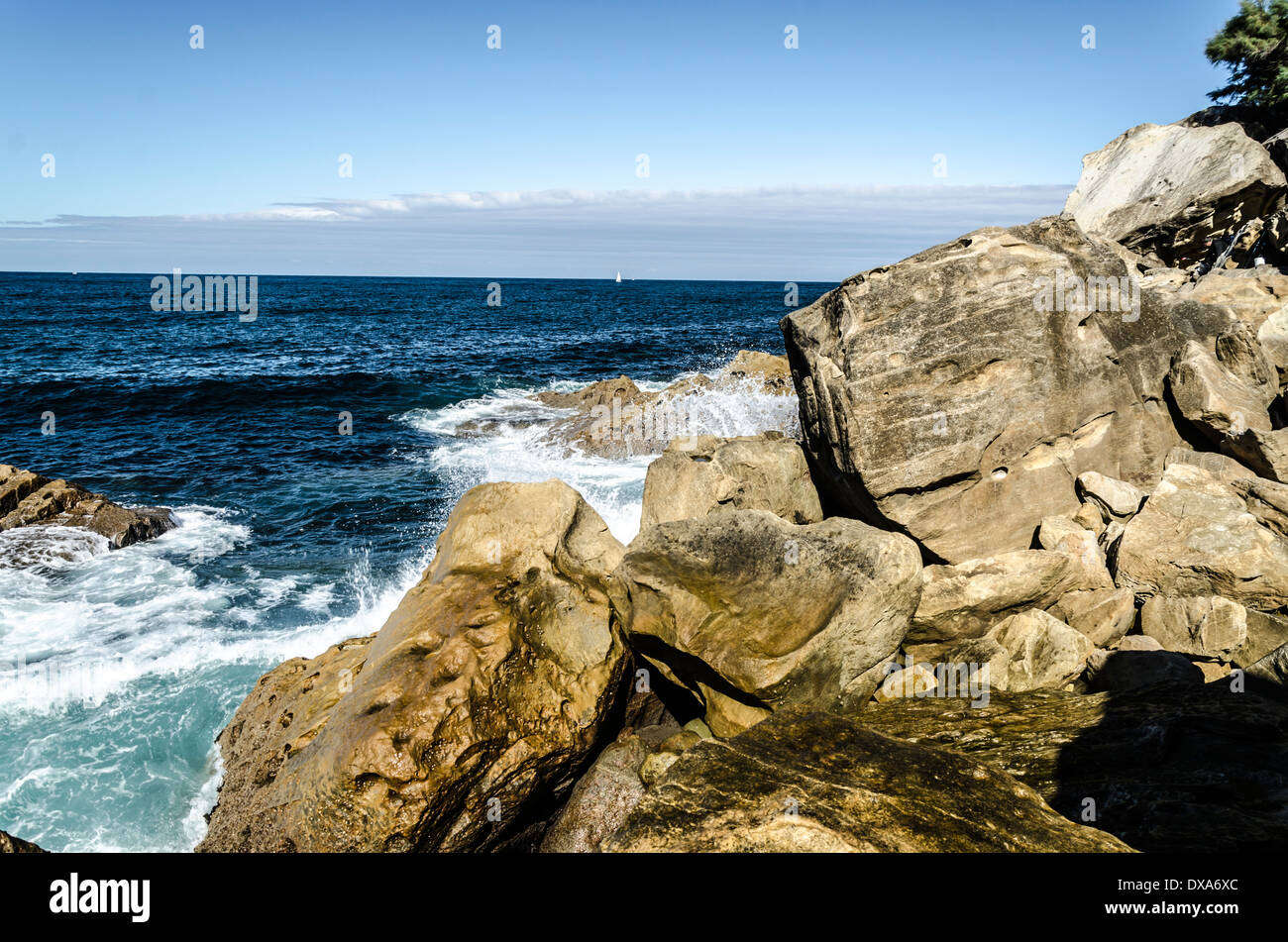Beautiful landscape from the land at the Atlantic ocean Stock Photo - Alamy