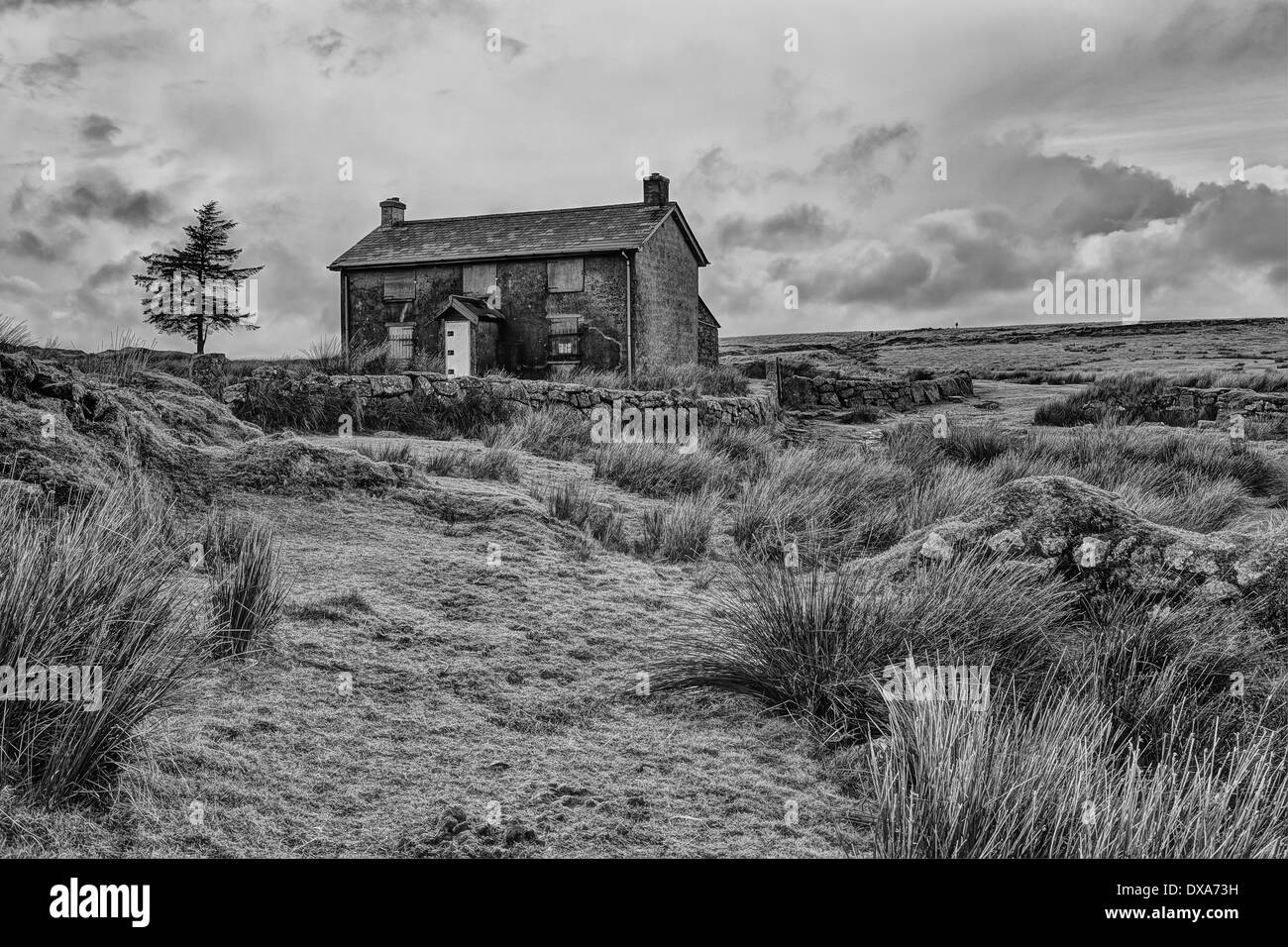 Nuns Cross farm in Dartmoor National Park Devon at the junction of the ...