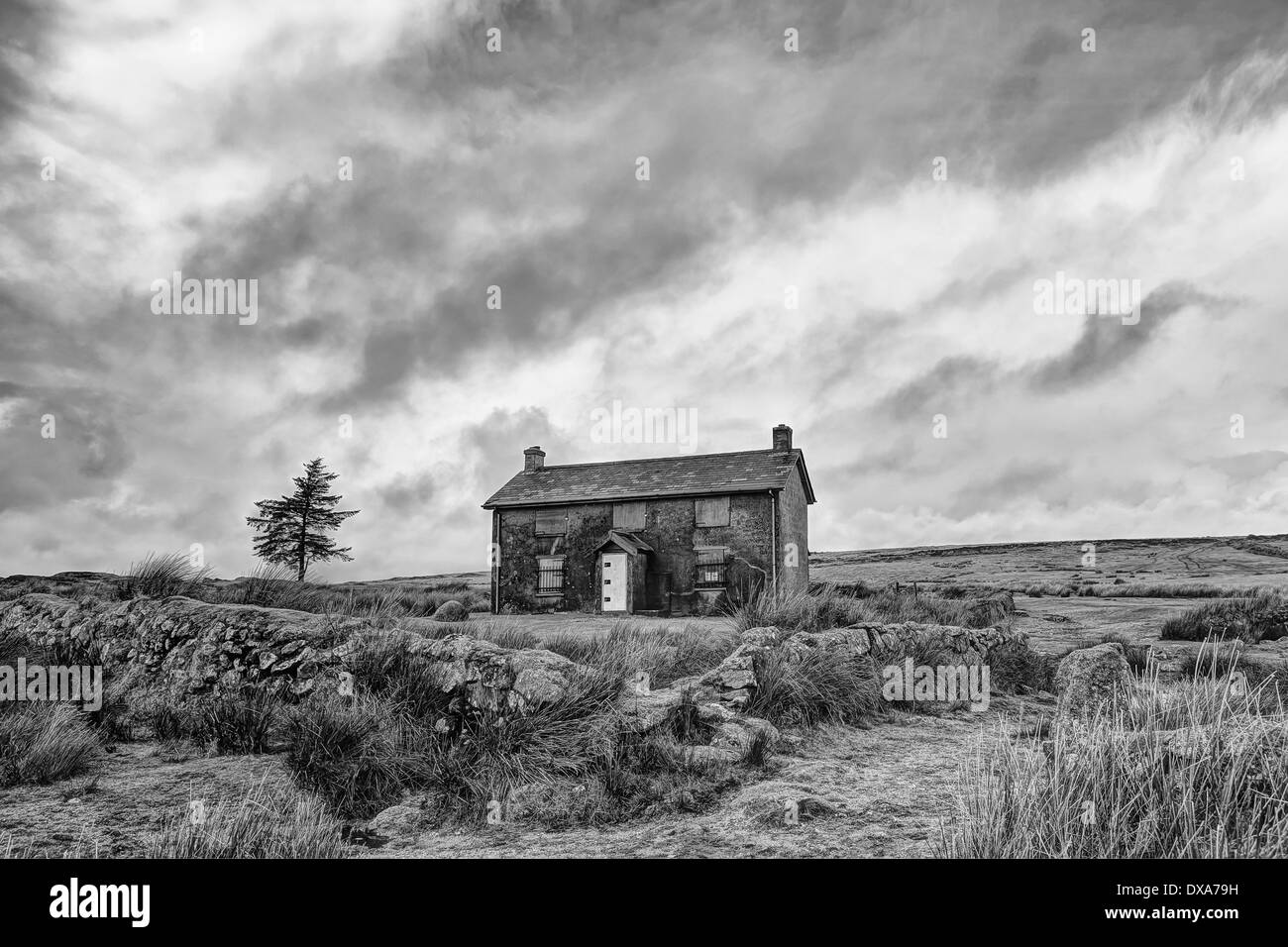 Nuns Cross farm in Dartmoor National Park Devon at the junction of the ...