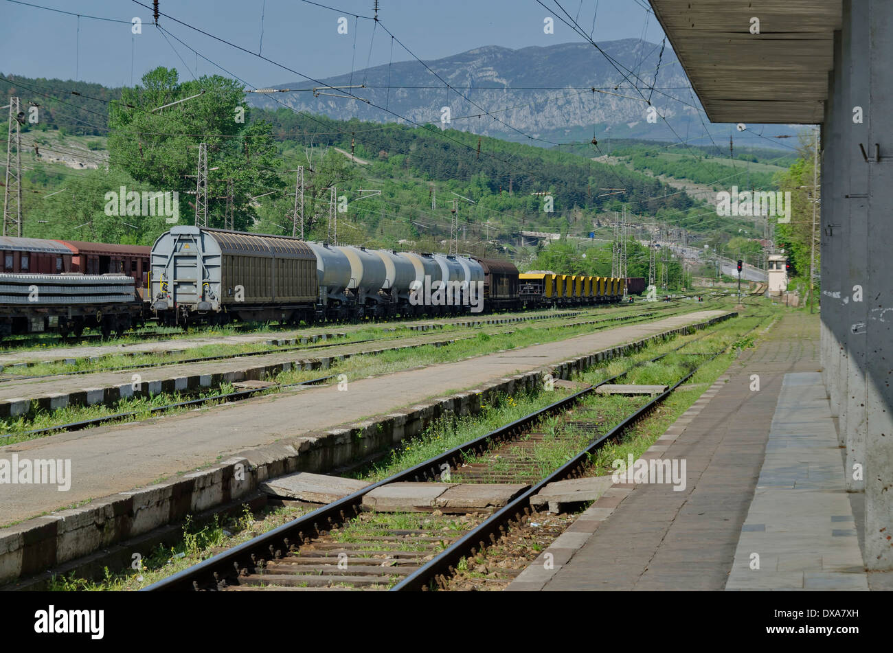 View at railway station Mezdra, Bulgaria Stock Photo - Alamy