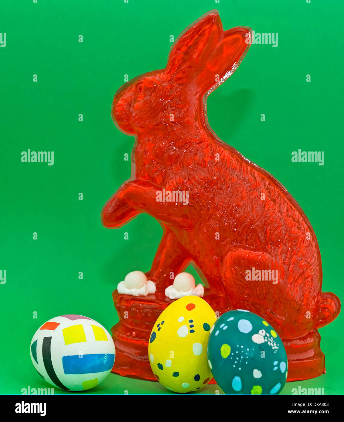 red sugar rabbit and colorful easter eggs Stock Photo - Alamy