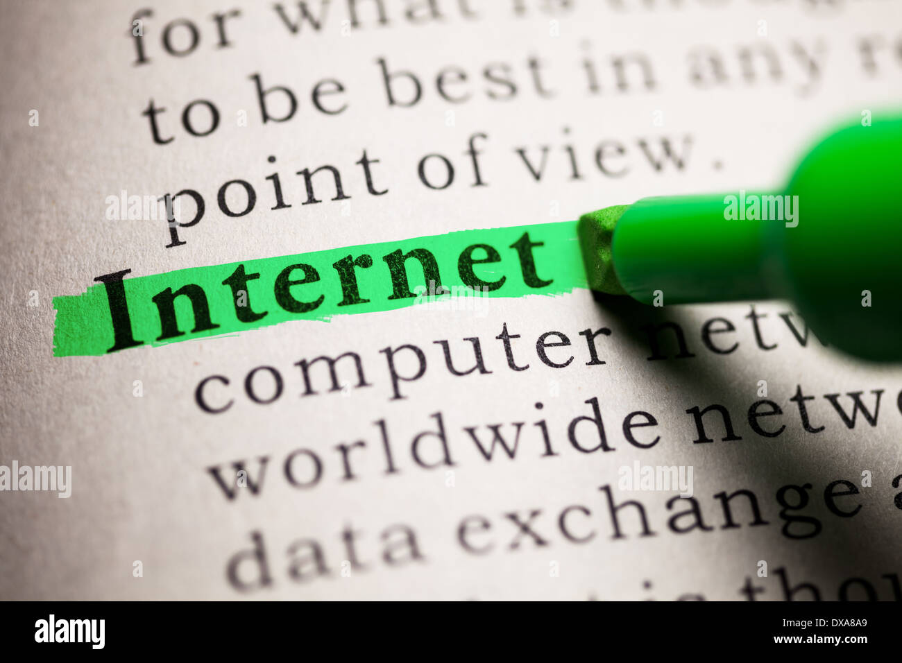 Fake Dictionary, definition of the word Internet Stock Photo - Alamy