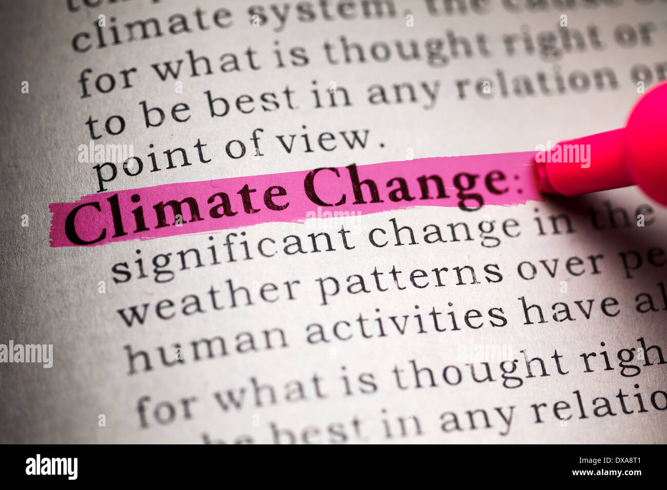 Climate change definition hi-res stock photography and images - Alamy