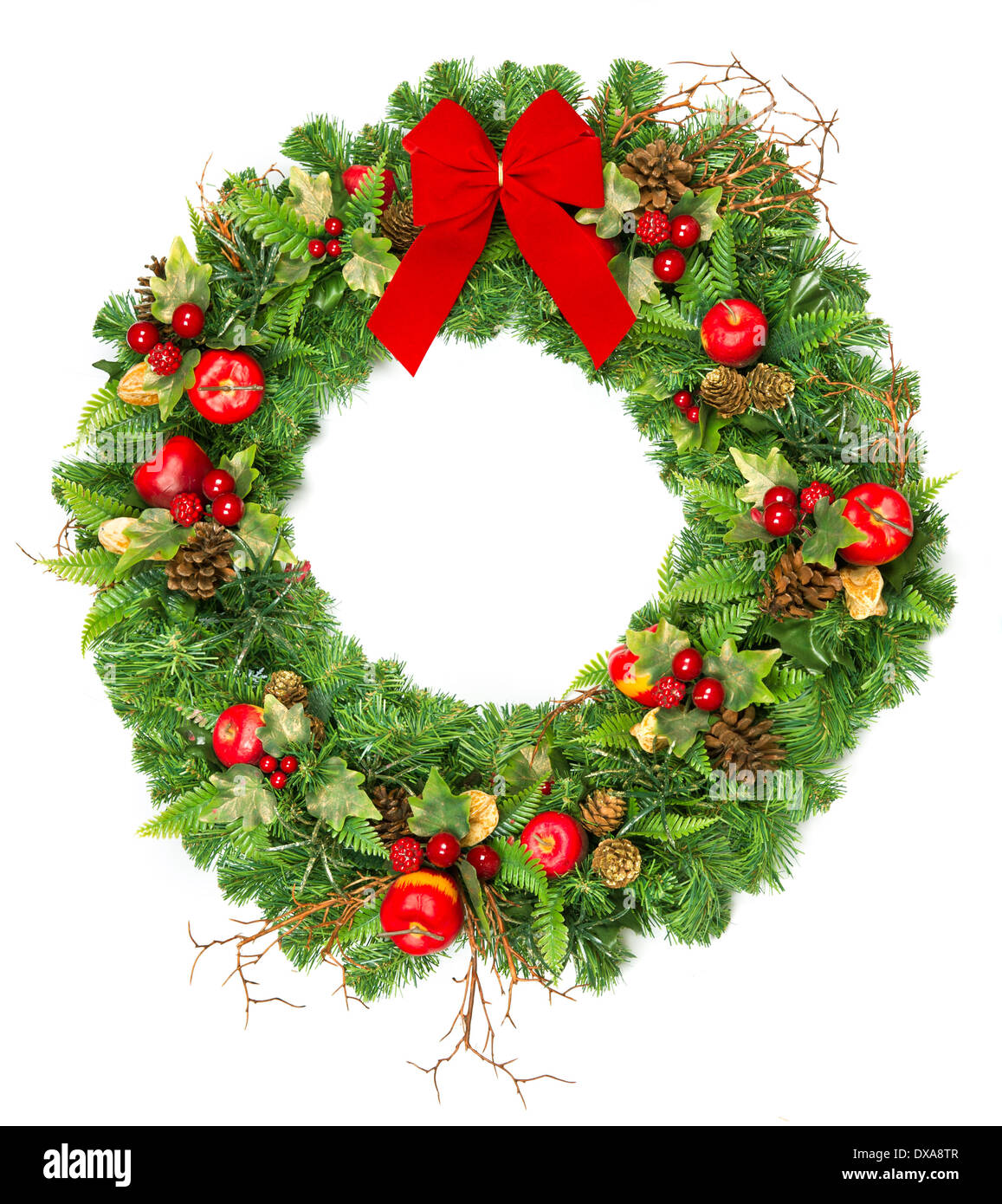 Wreath with red flower Cut Out Stock Images & Pictures - Alamy