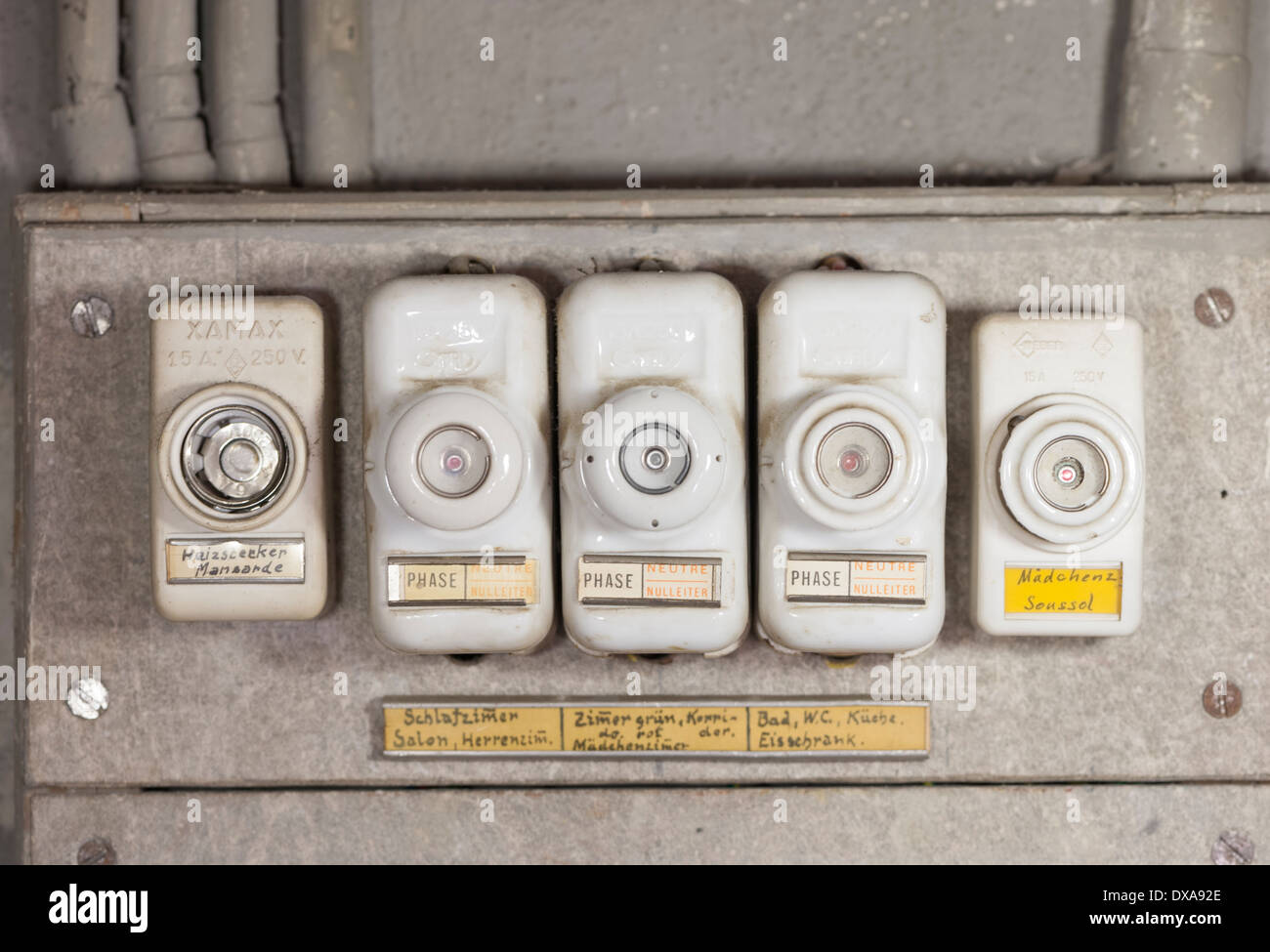 Old fuses fuse box High Resolution Stock Photography and Images - Alamy