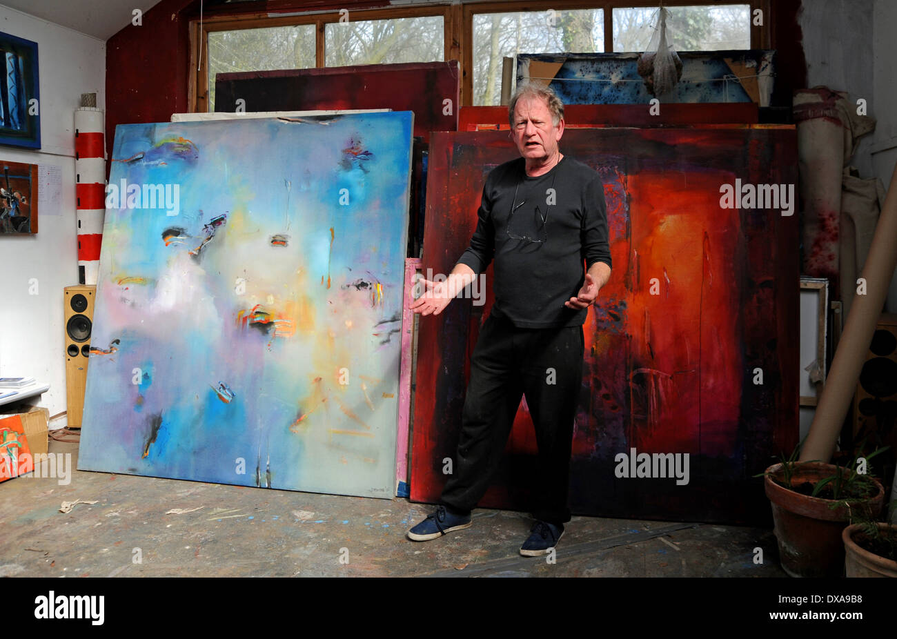 Australian artist David Armitage at his studio in East Hoathly Sussex ...