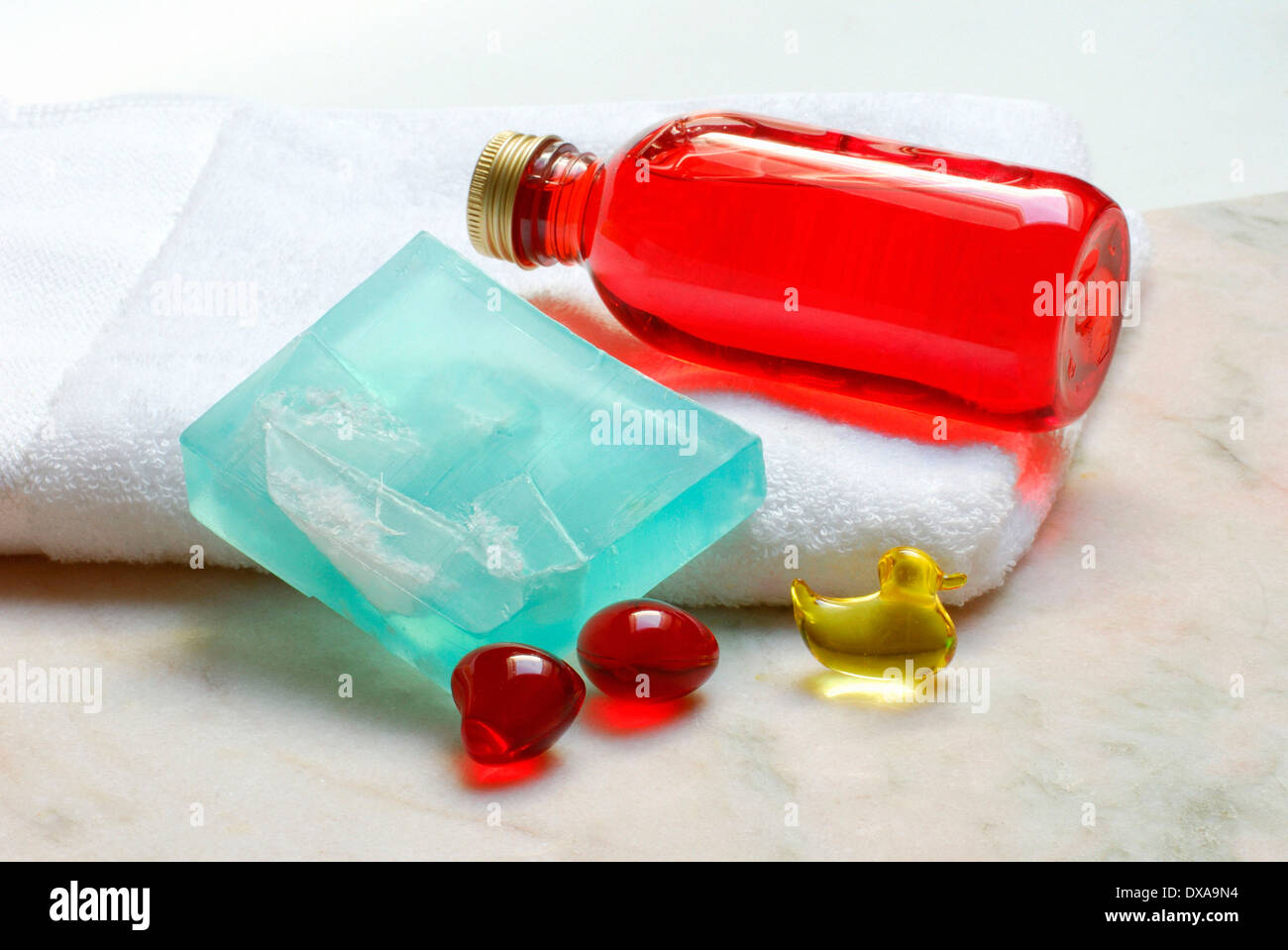 Soap and bath beads Stock Photo - Alamy