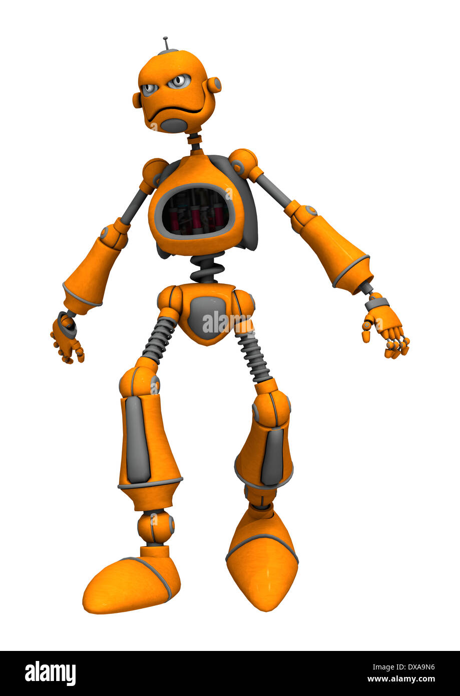 3D digital render of an angry robot isolated on white background Stock ...