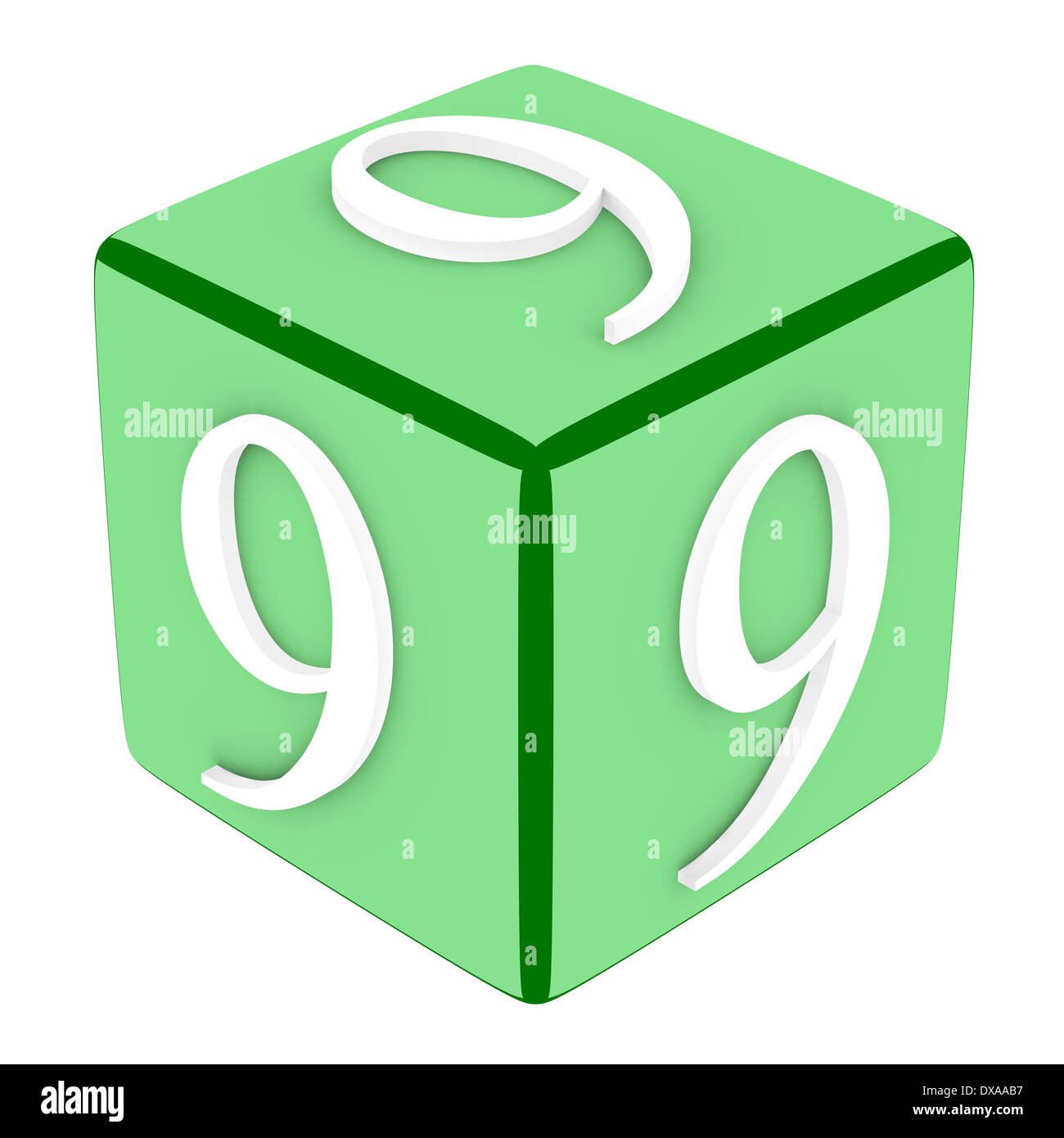 3d Font Cube Number 9 Stock Photo - Alamy