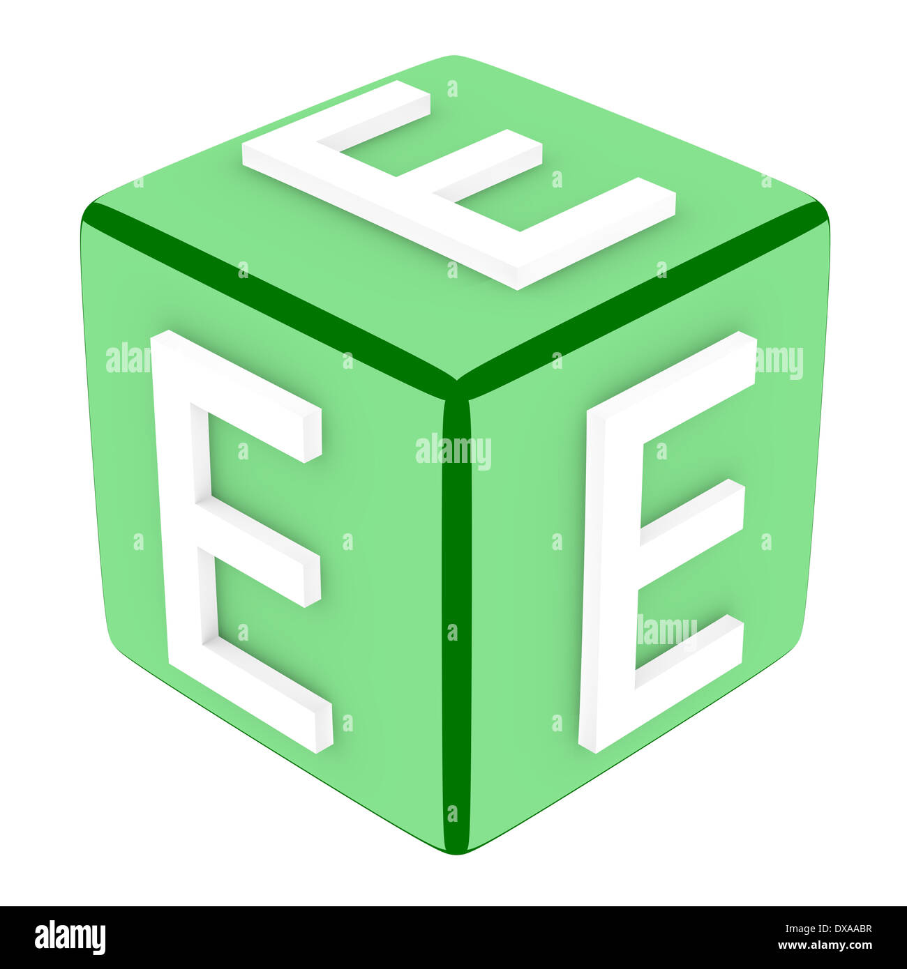 3d Font Cube Letter E Stock Photo - Alamy