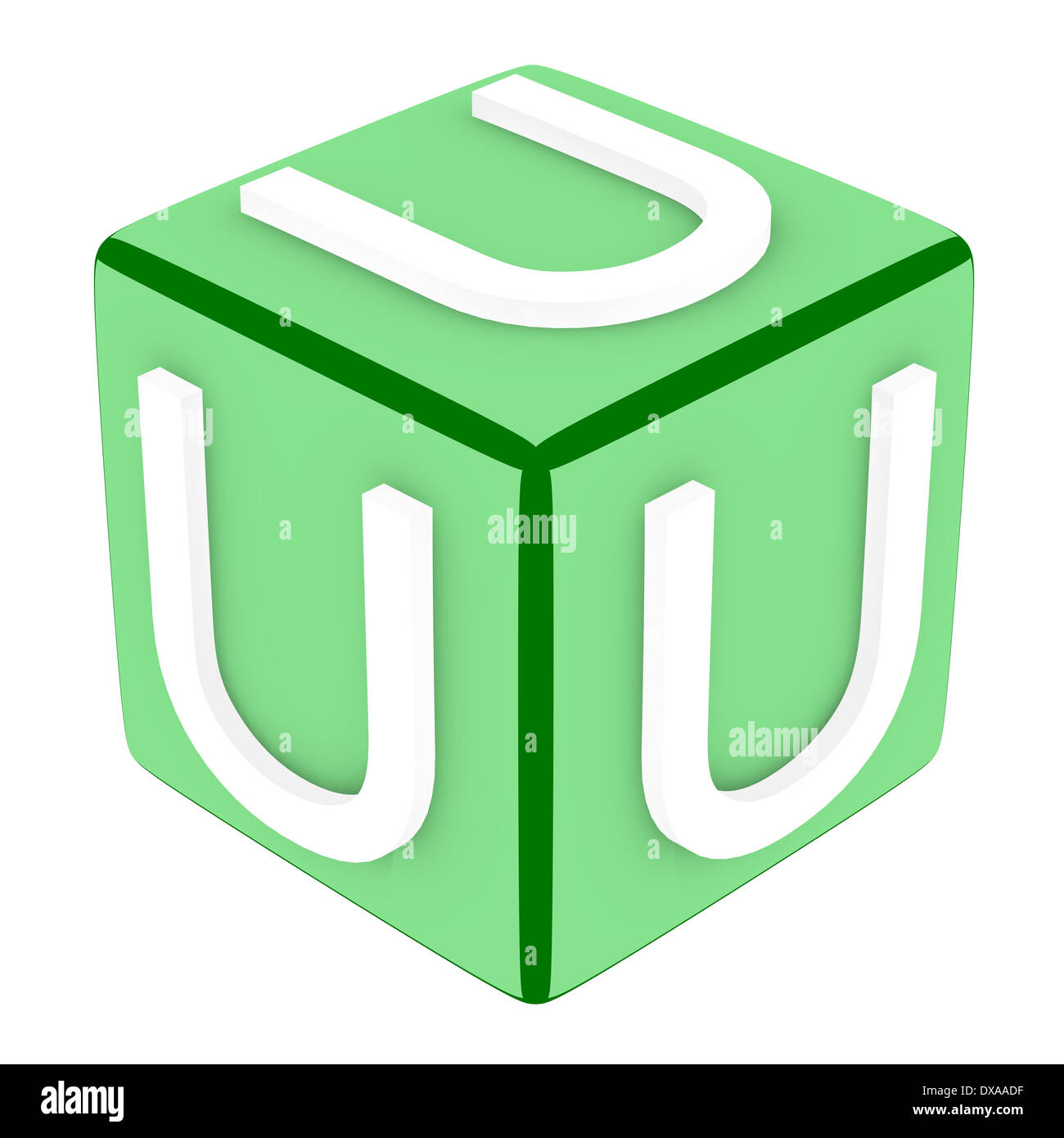 3d Font Cube Letter U Stock Photo - Alamy