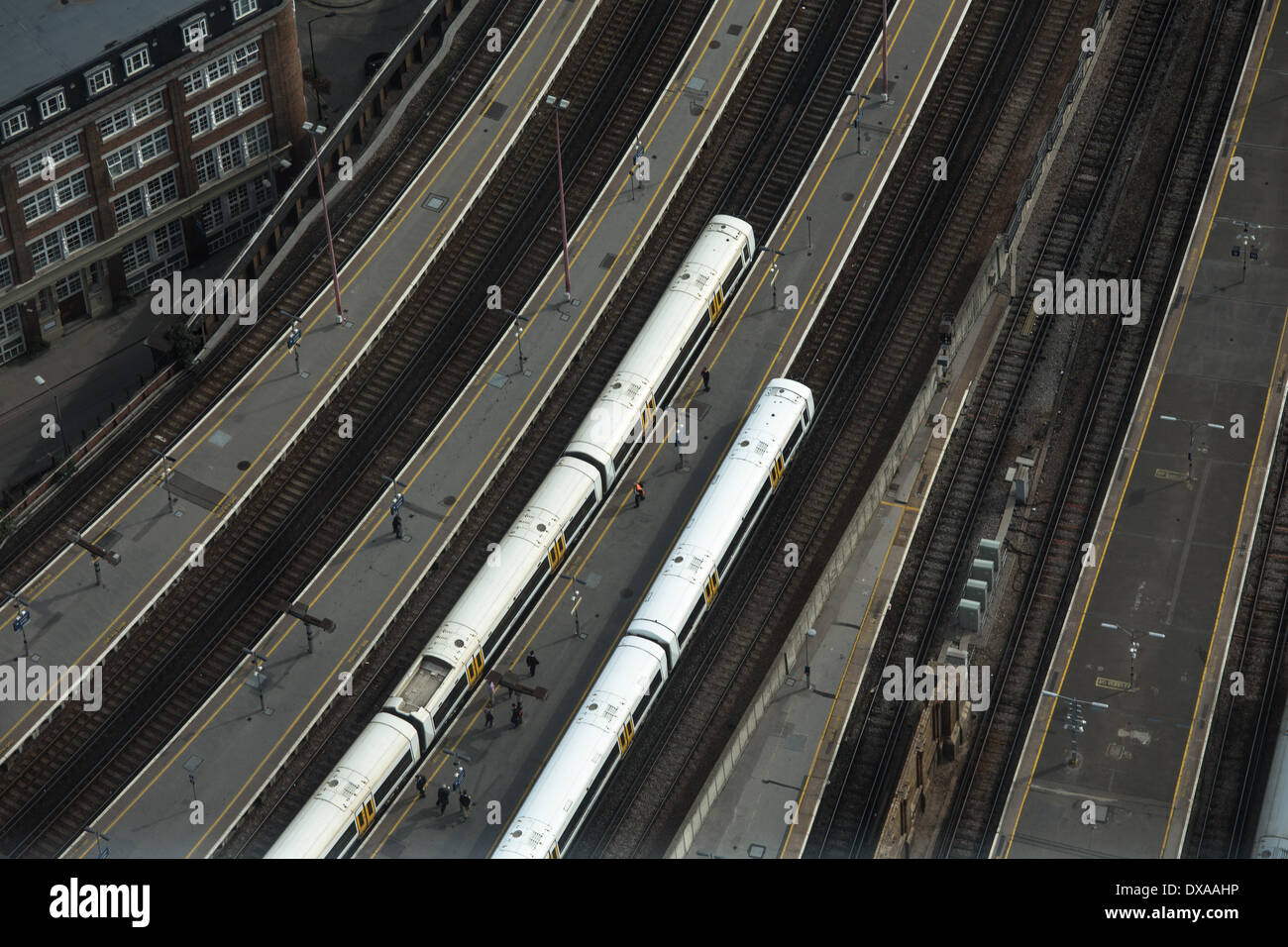 Birdseye-viw of London Rail from the top of The Shard in September 2013 ...
