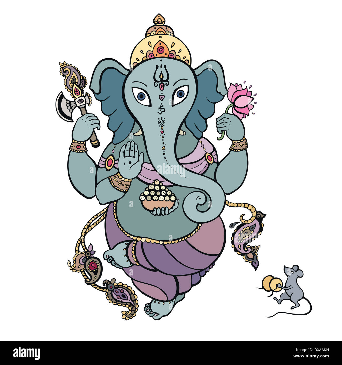 Ganesha Hand drawn illustration Stock Photo - Alamy